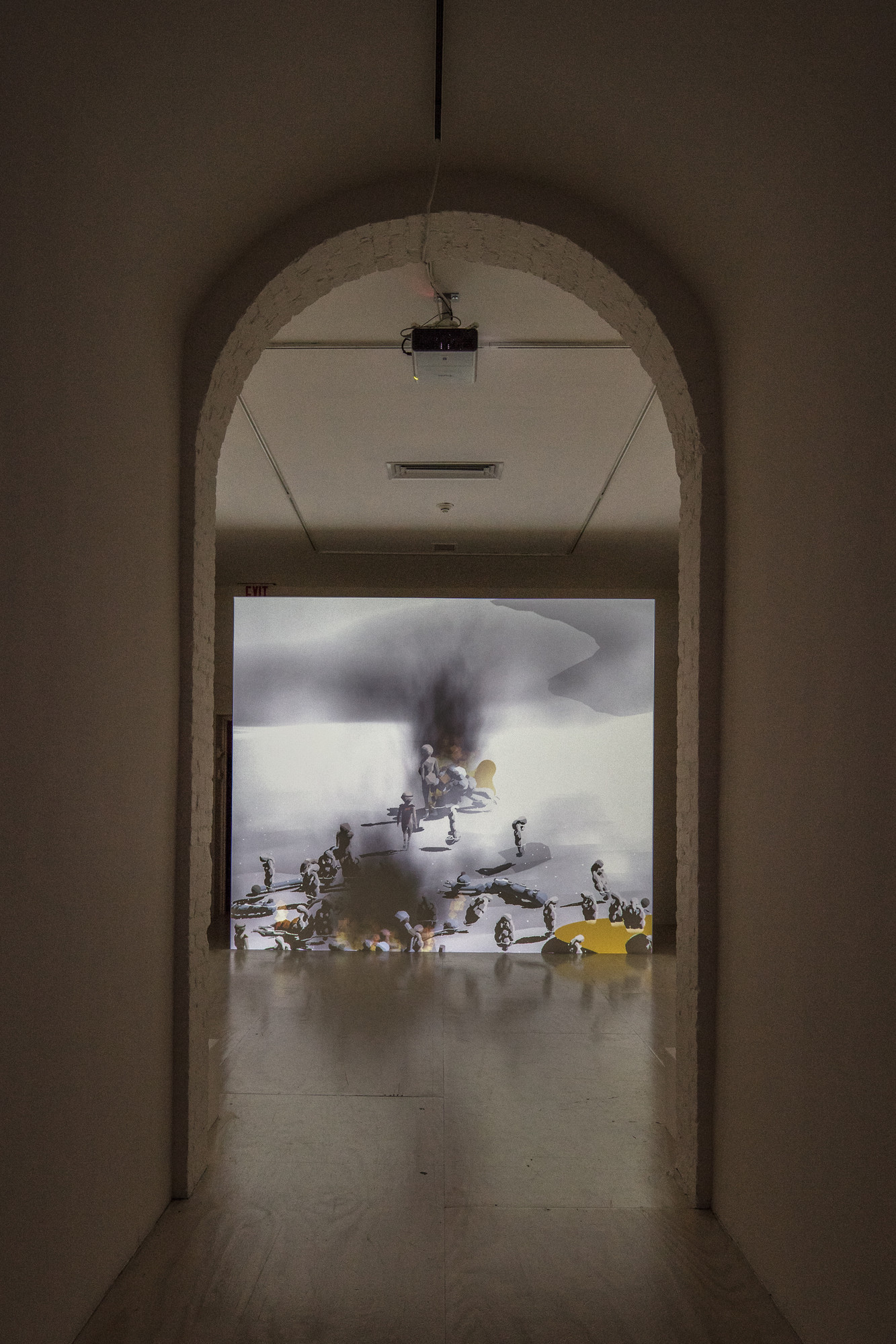 Installation view of the exhibition "Ian Cheng: Emissaries" | MoMA