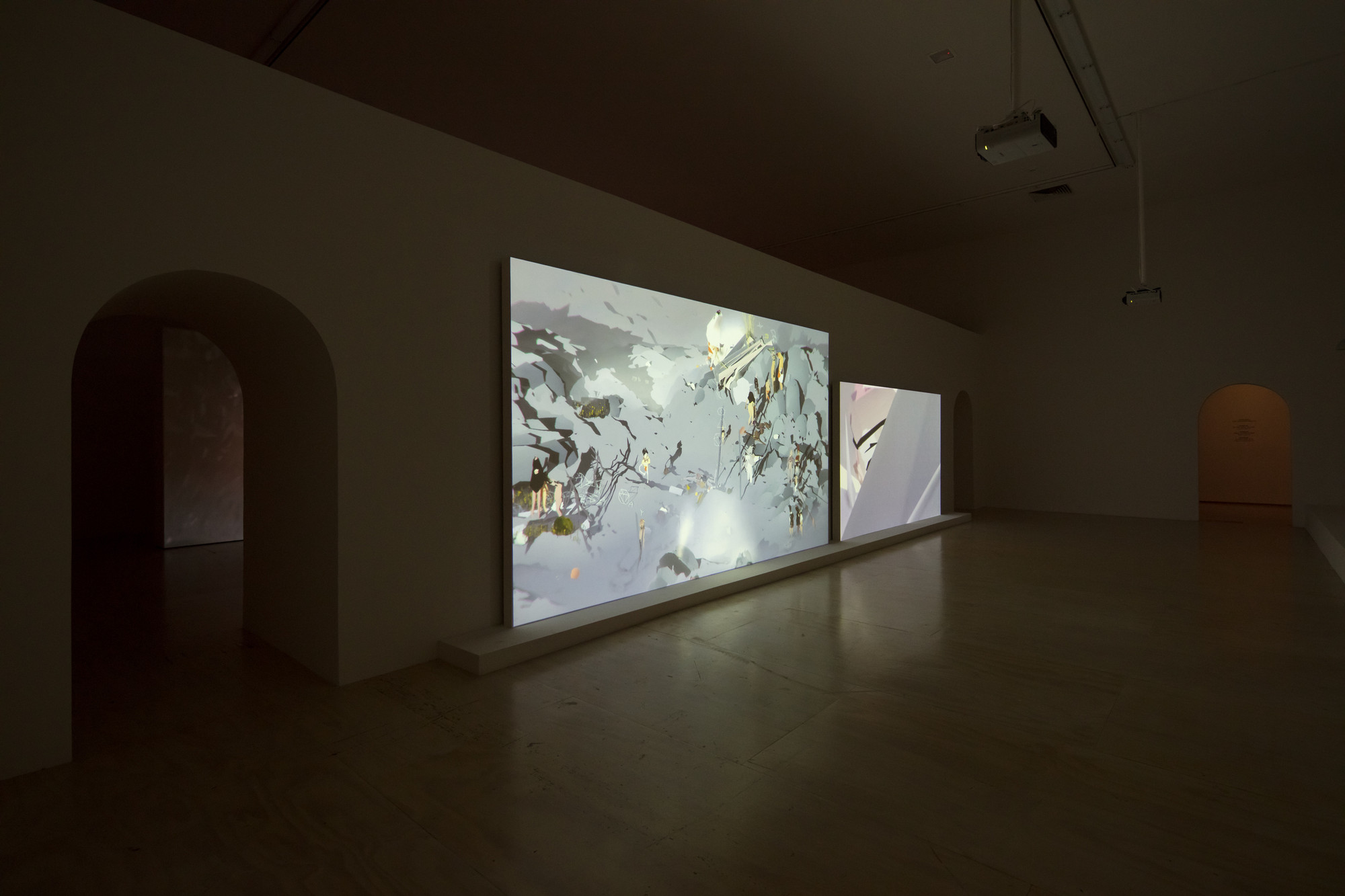 Installation view of the exhibition "Ian Cheng: Emissaries" | MoMA