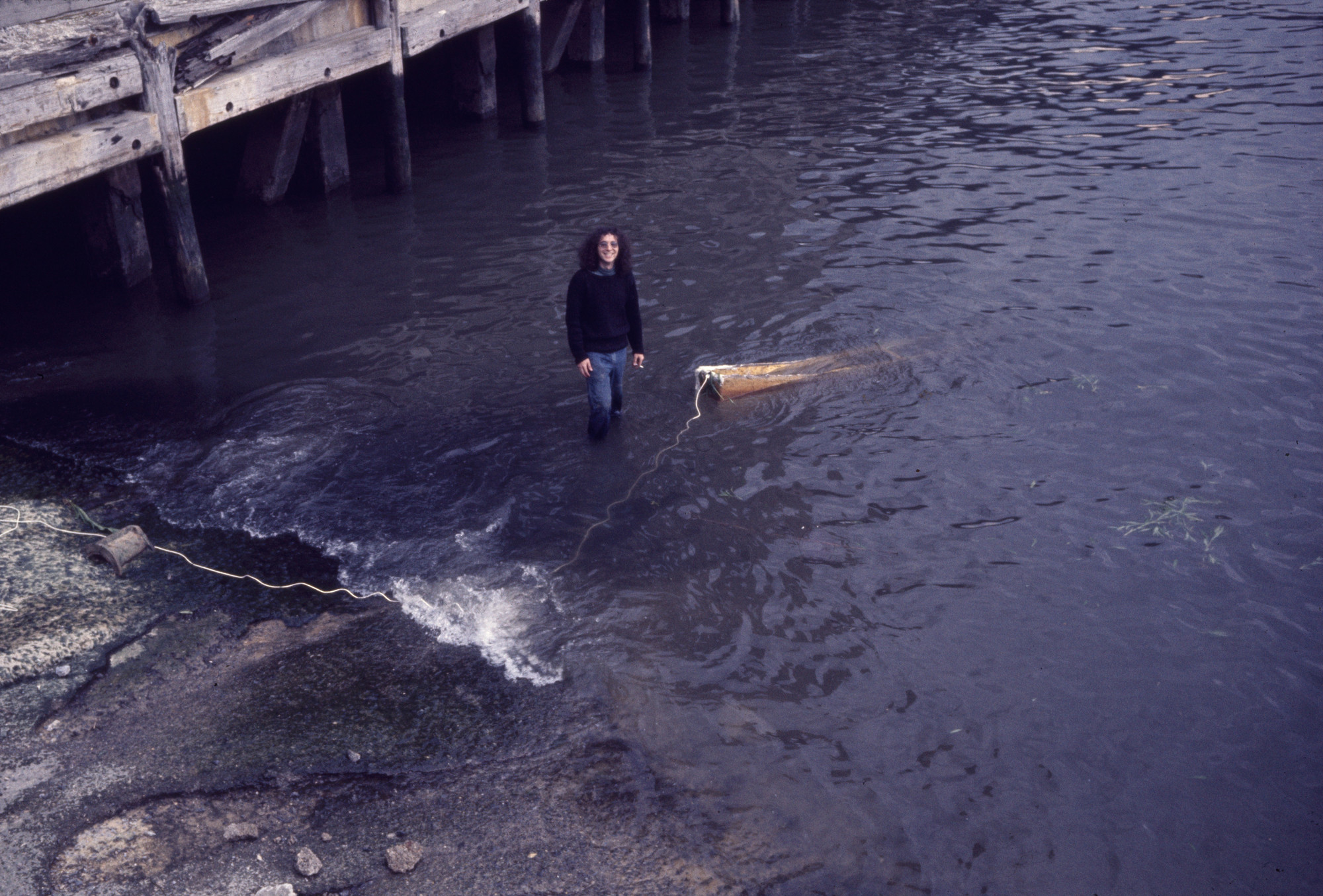 Jeffrey Lew with his installation at the "Brooklyn Bridge Event” | MoMA