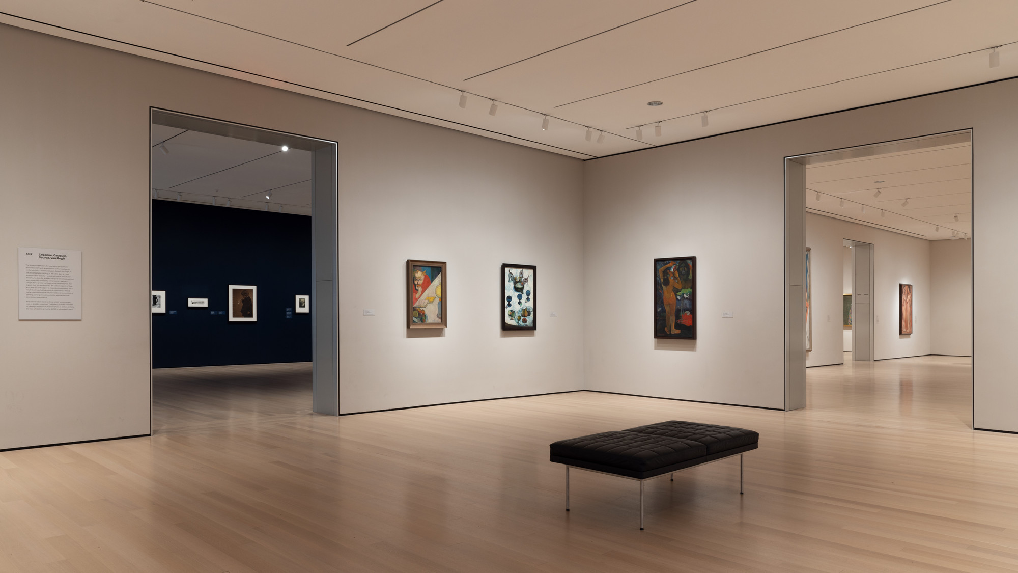 Installation view of the gallery "Cézanne, Gauguin, Seurat, van Gogh ...