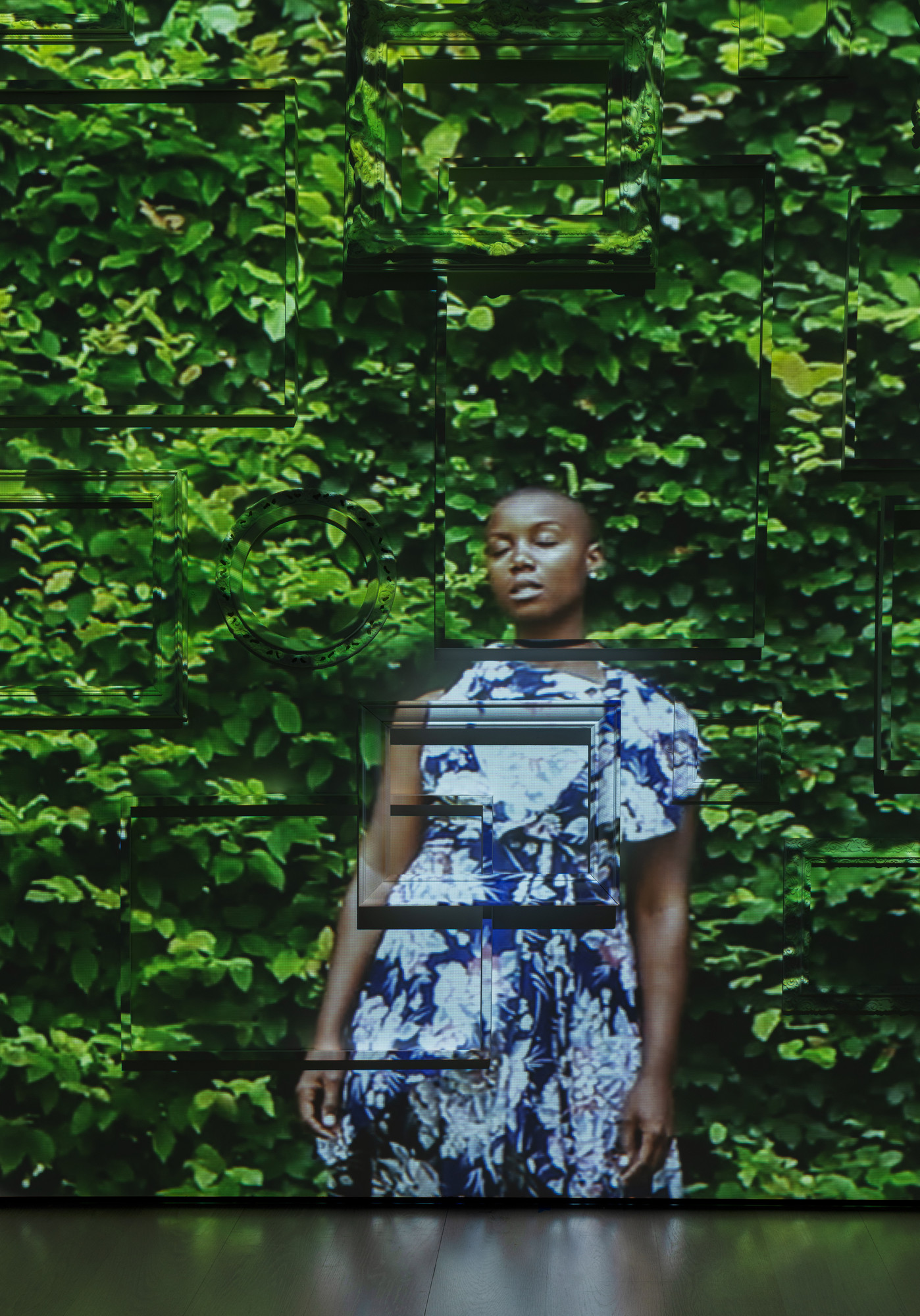 Installation view of the gallery "Ja'Tovia Gary’s The Giverny Suite” in ...