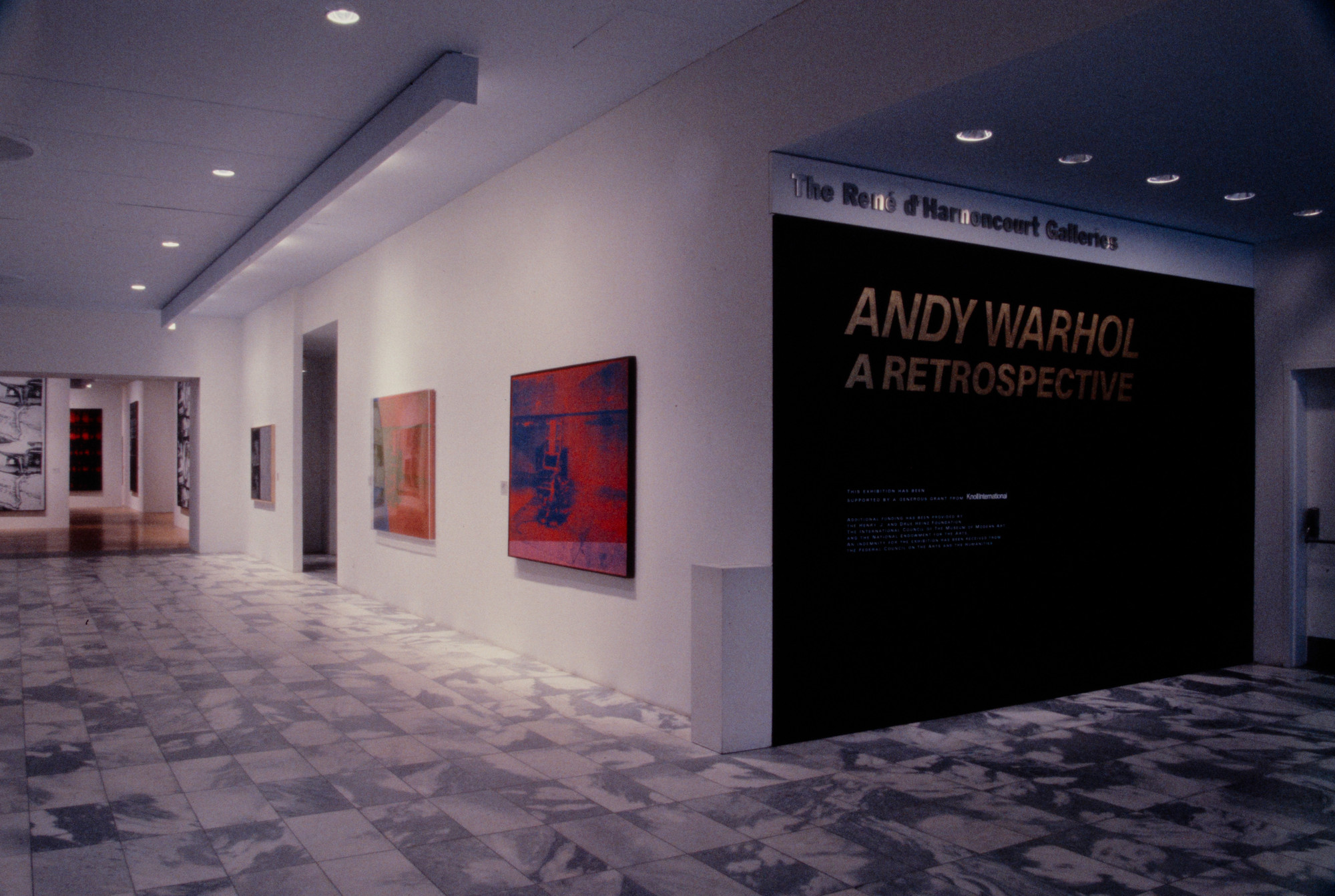 Installation view of the exhibition "Andy Warhol: A Retrospective" | MoMA