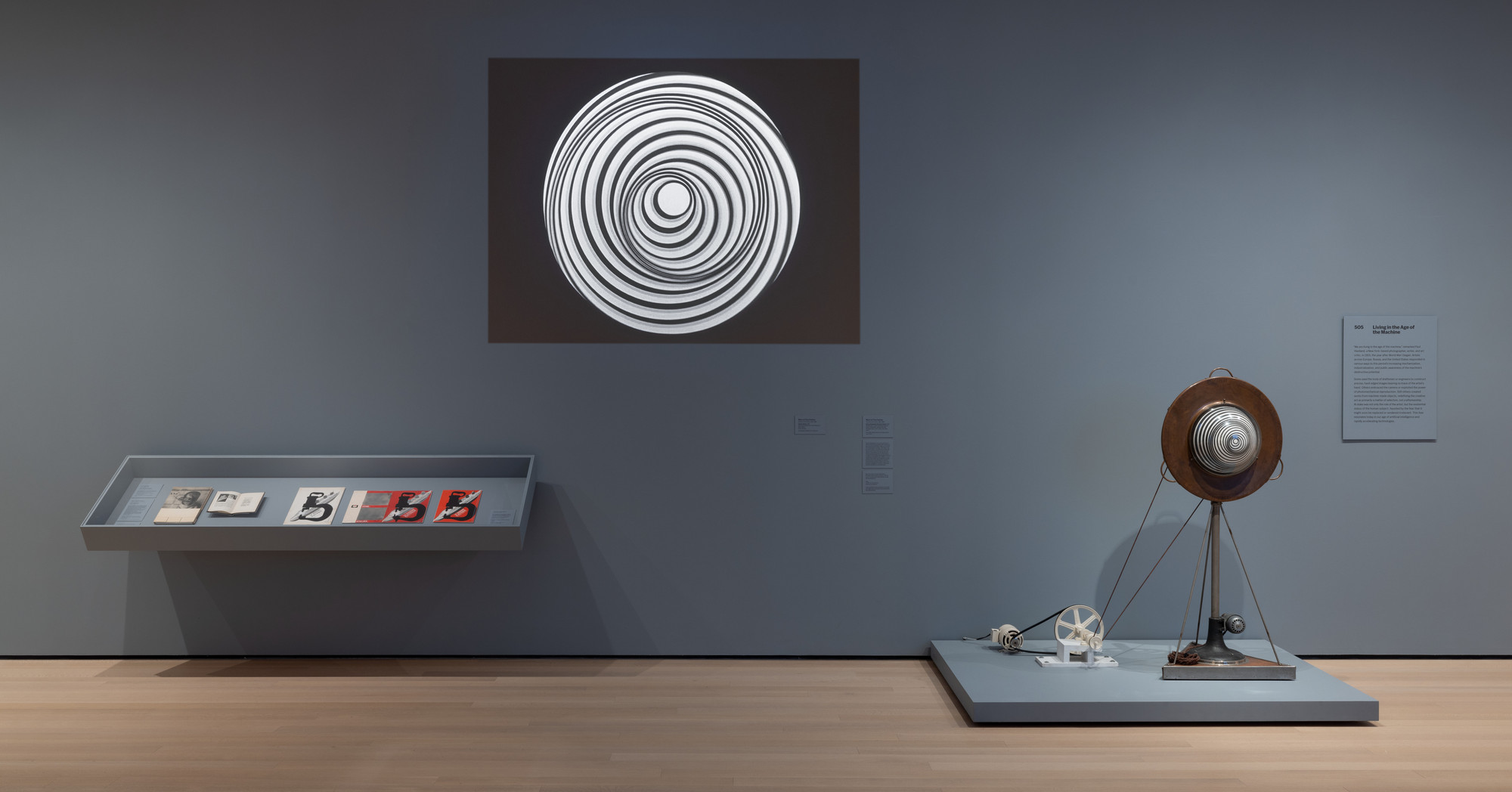 Installation view of the gallery “Living in the Age of the Machine” in ...