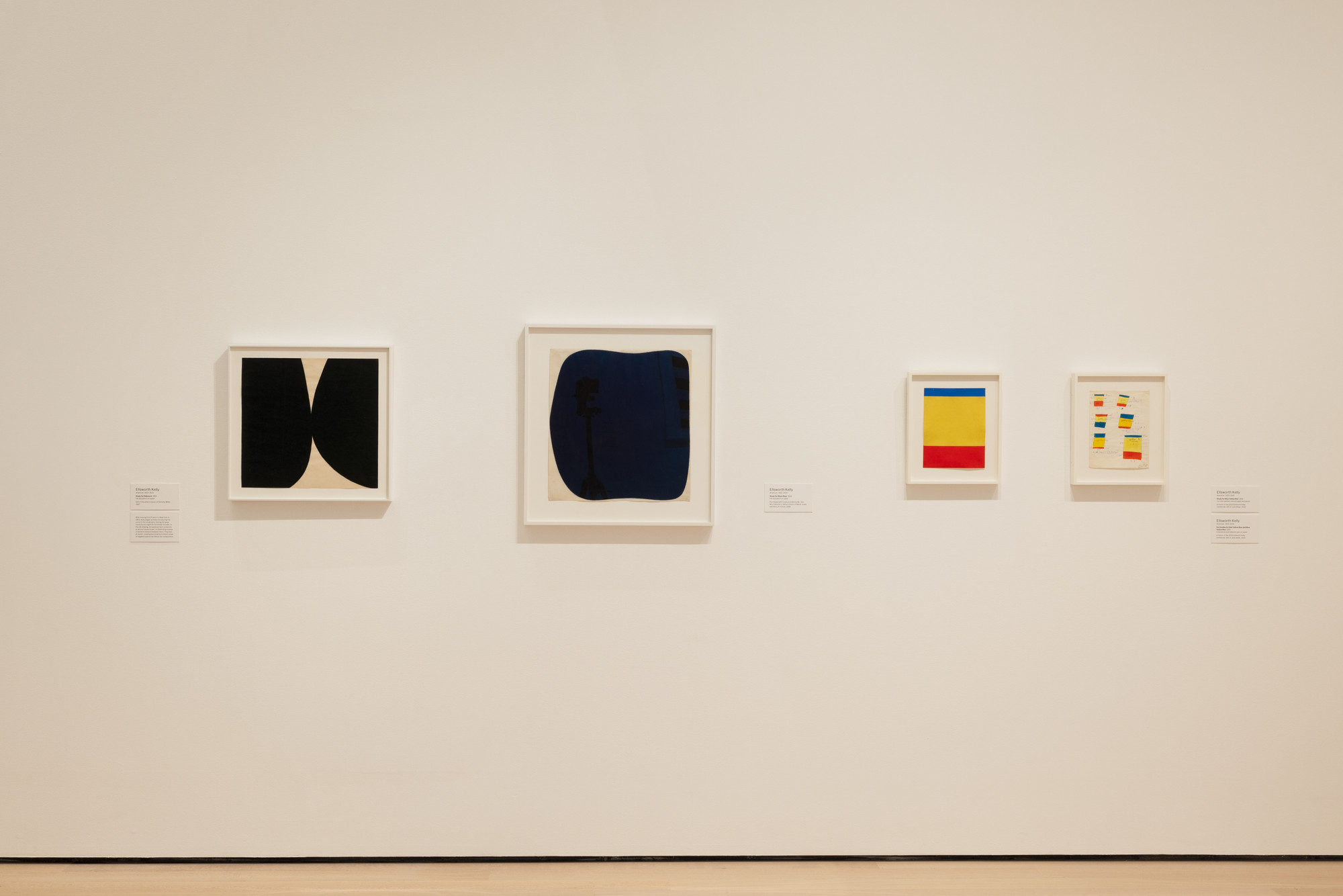Installation view of the gallery “Ellsworth Kelly’s Sketchbooks” in the ...