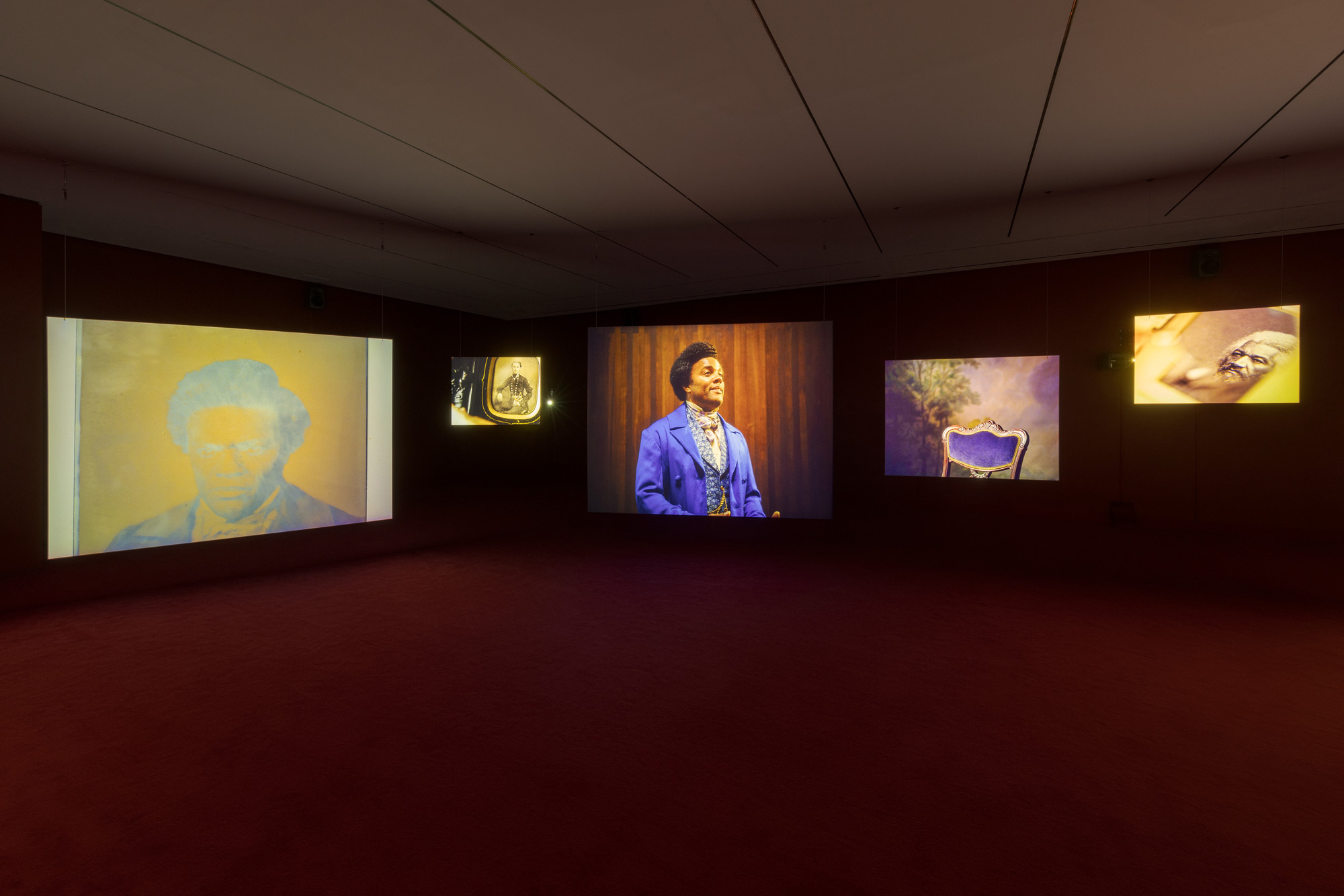 Installation view of the exhibition “Isaac Julien: Lessons of the Hour ...