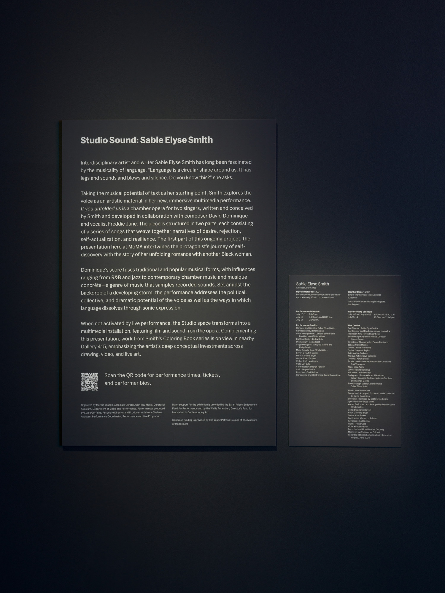 Installation view of the exhibition “Studio Sound: Sable Elyse Smith ...