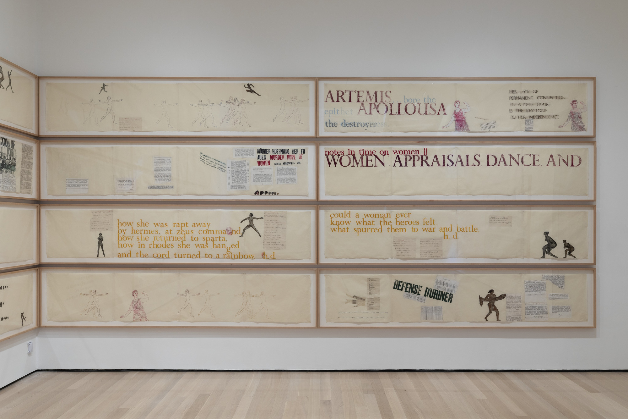 Installation view of the gallery "Nancy Spero's Notes in Time" in the ...