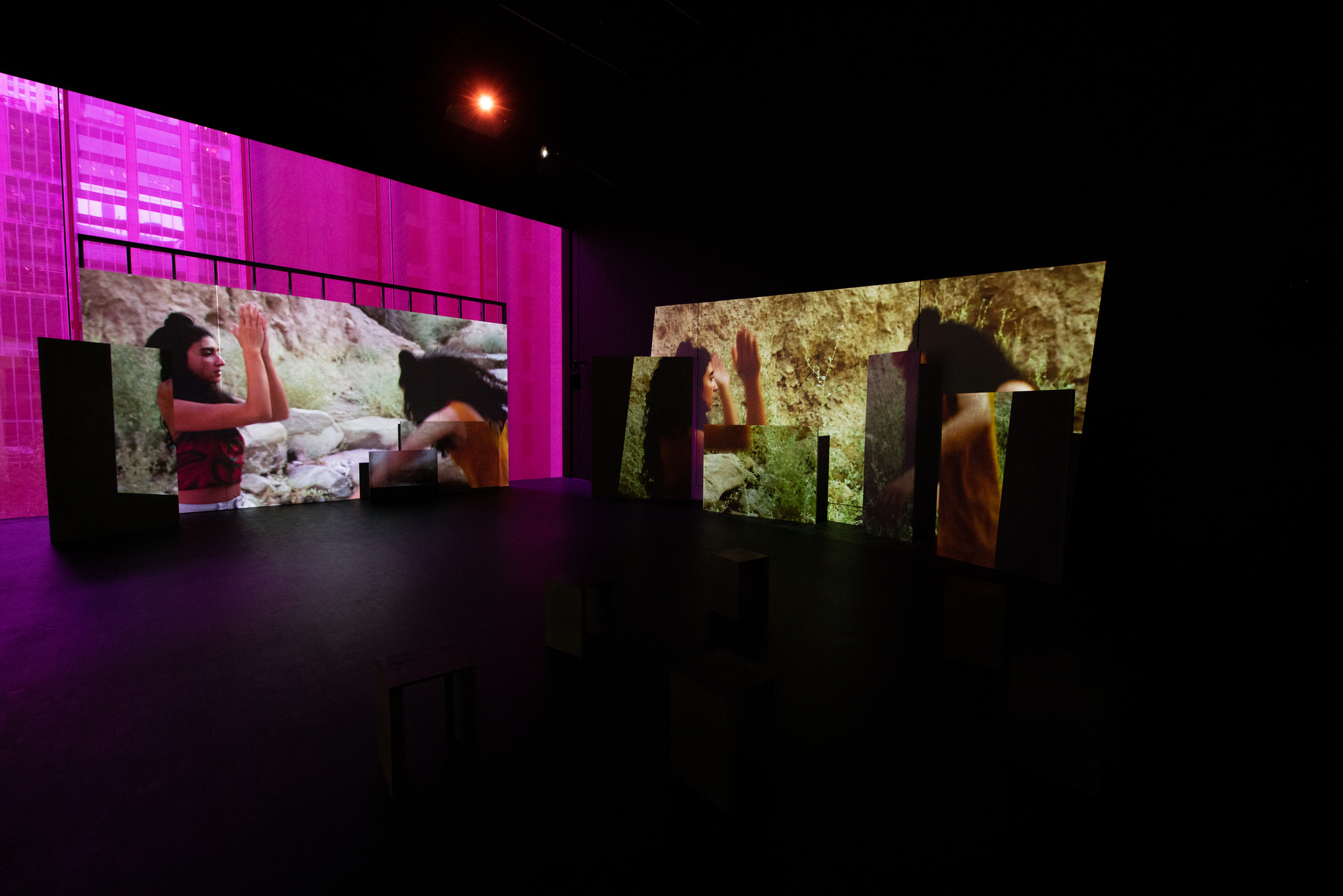 Installation view of the exhibition "Basel Abbas and Ruanne Abou-Rahme ...