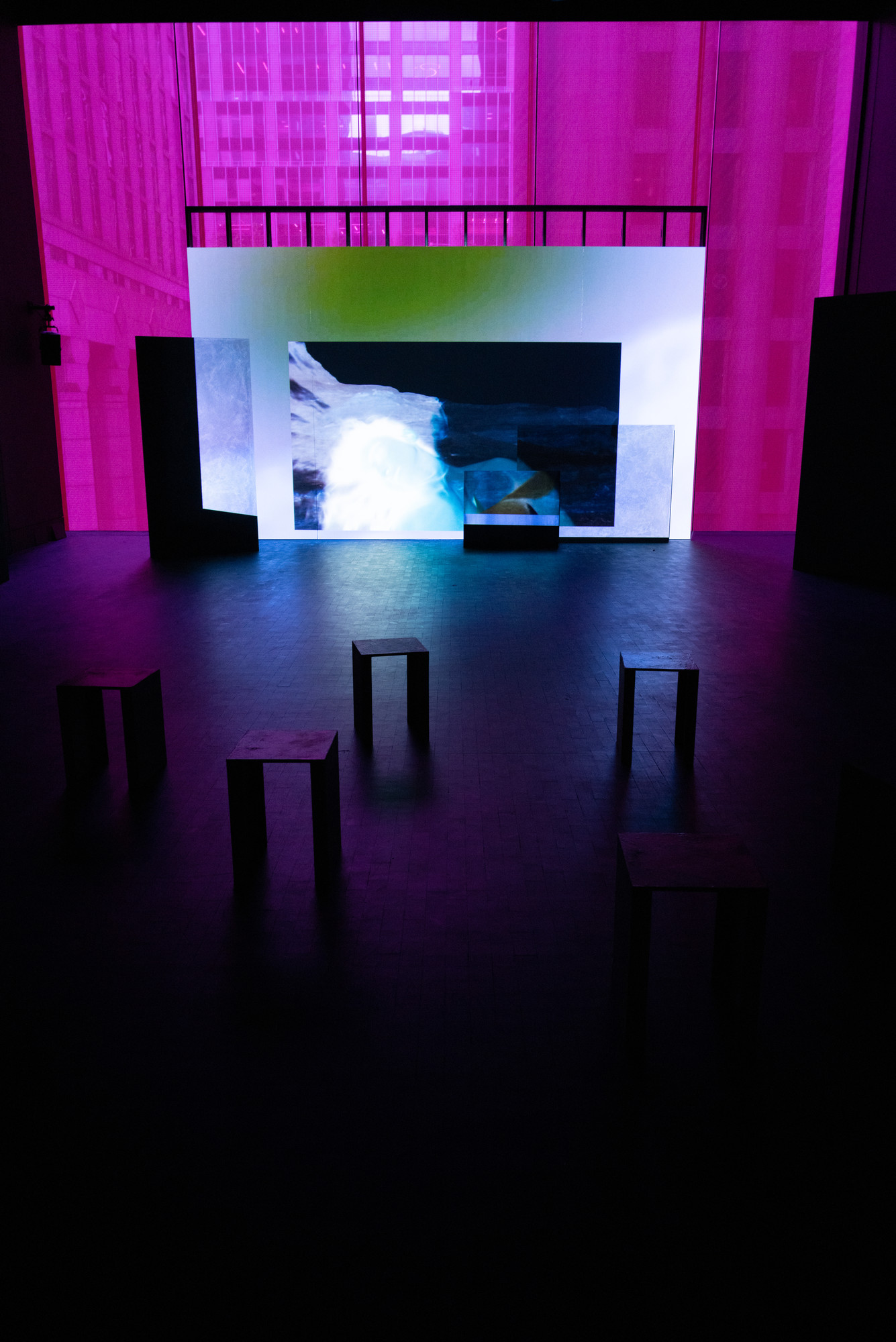 Installation view of the exhibition "Basel Abbas and Ruanne Abou-Rahme ...