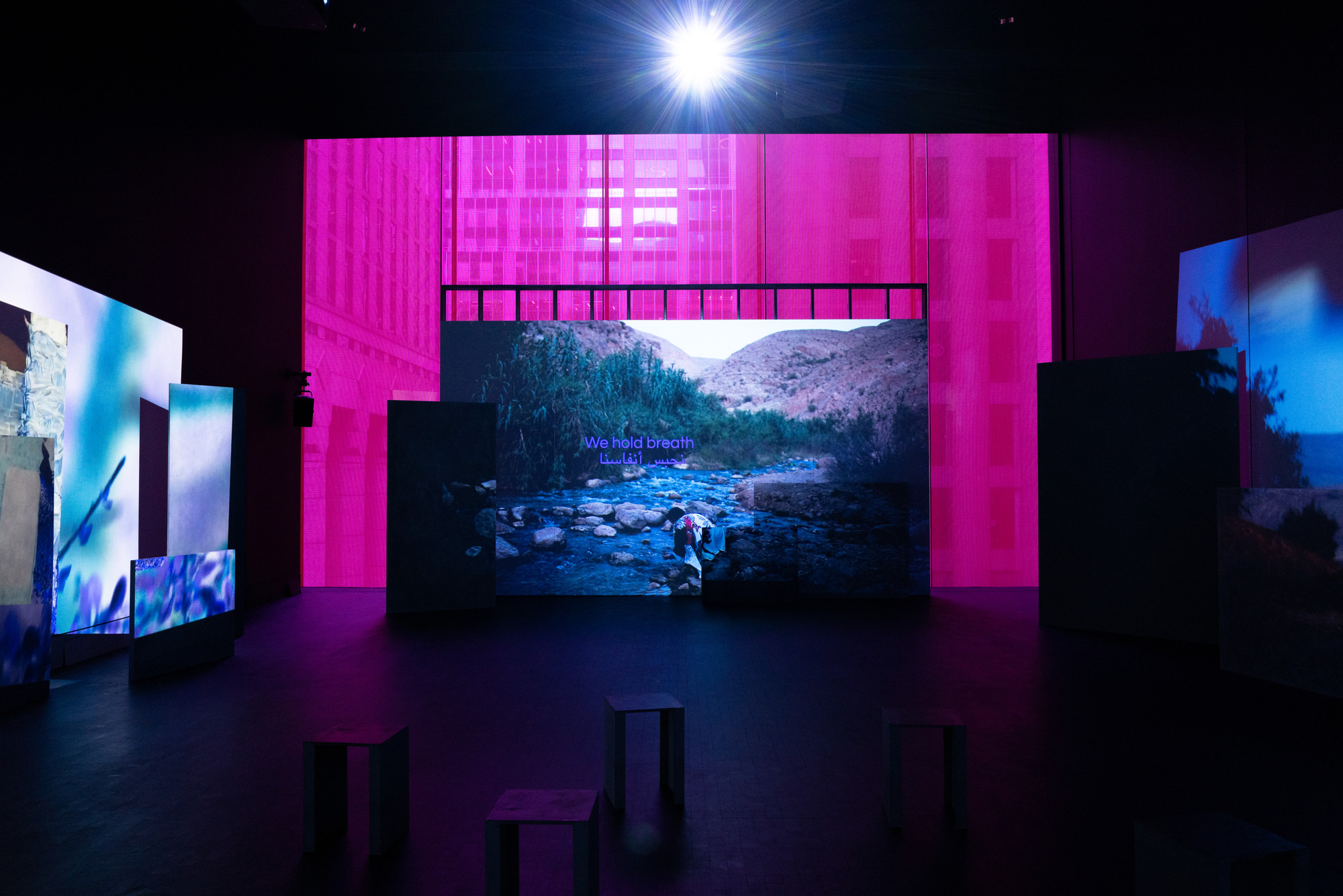 Installation view of the exhibition "Basel Abbas and Ruanne Abou-Rahme ...