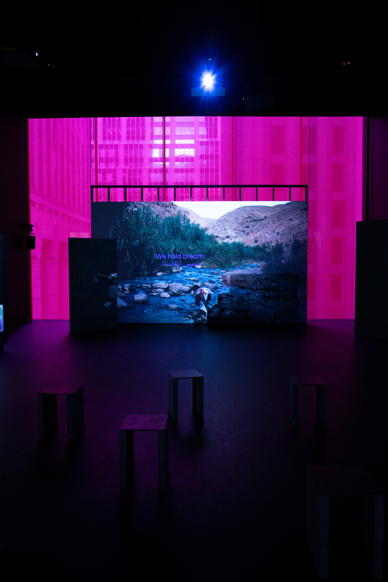 Installation view of the exhibition "Basel Abbas and Ruanne Abou-Rahme ...