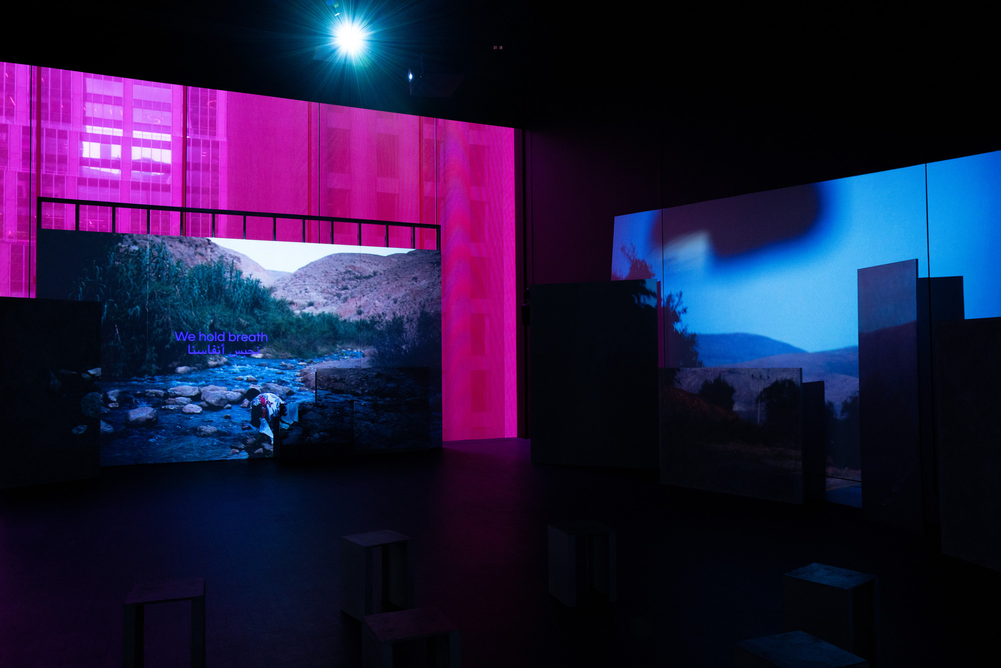 Installation view of the exhibition "Basel Abbas and Ruanne Abou-Rahme ...