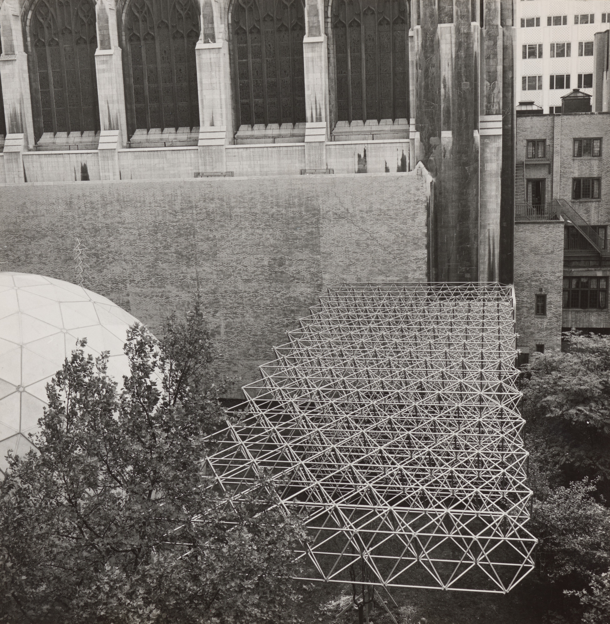 Installation view of the exhibition "Three Structures by Buckminster Fuller" | MoMA