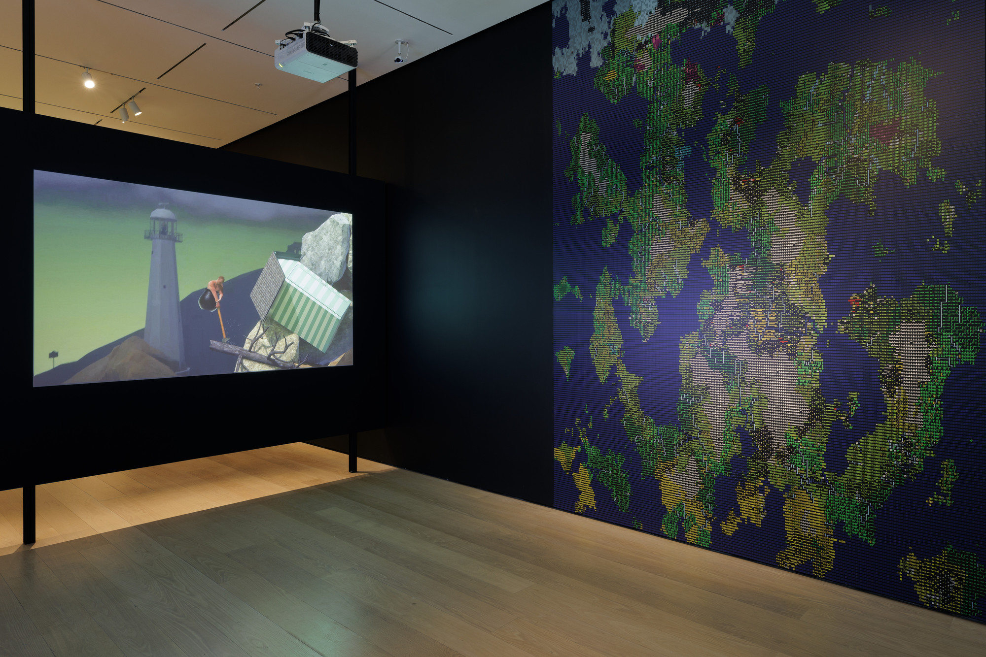 Installation view of the exhibition "Never Alone: Video Games and Other ...
