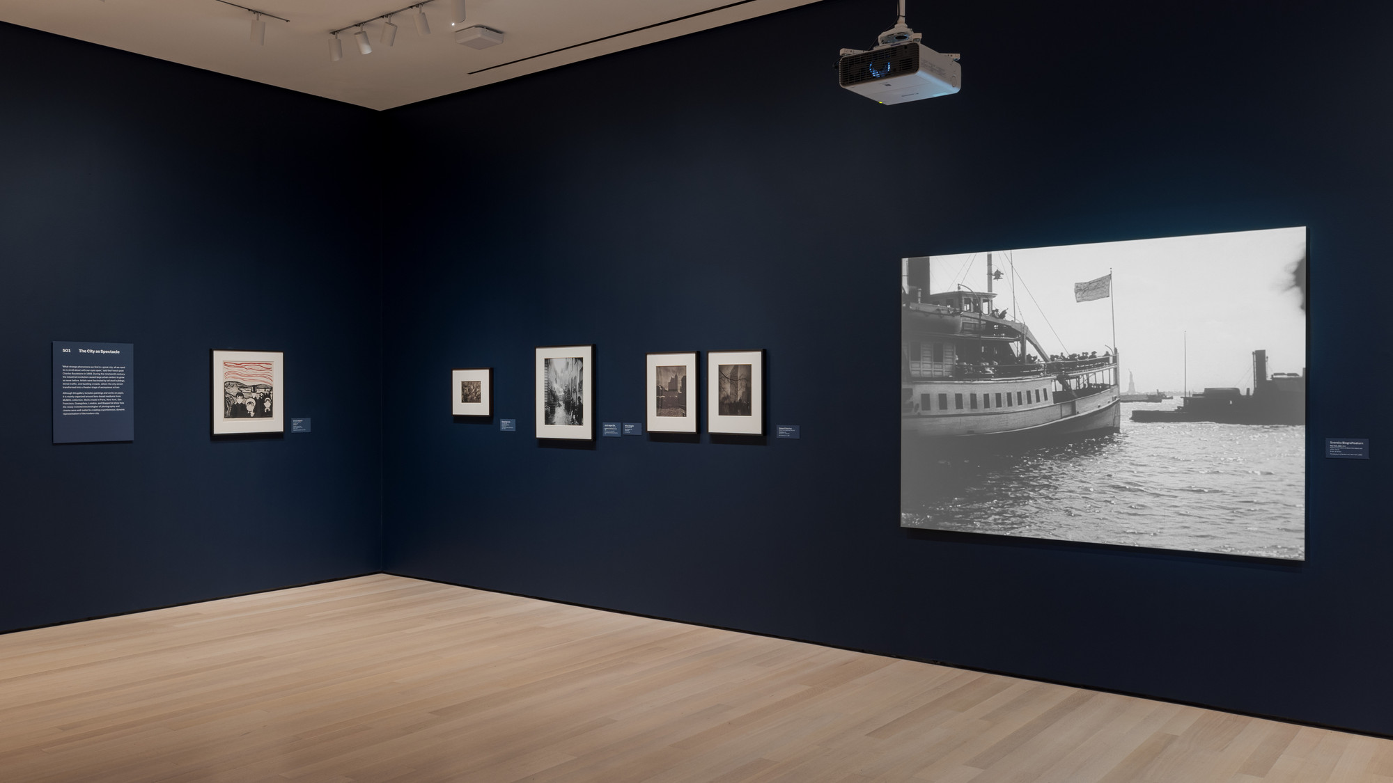 Installation view of the gallery "The City as Spectacle" in the ...