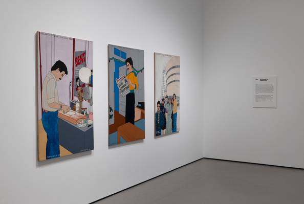 Joey Terrill. Chicanos Invade New York Series. Three panels: Making ...