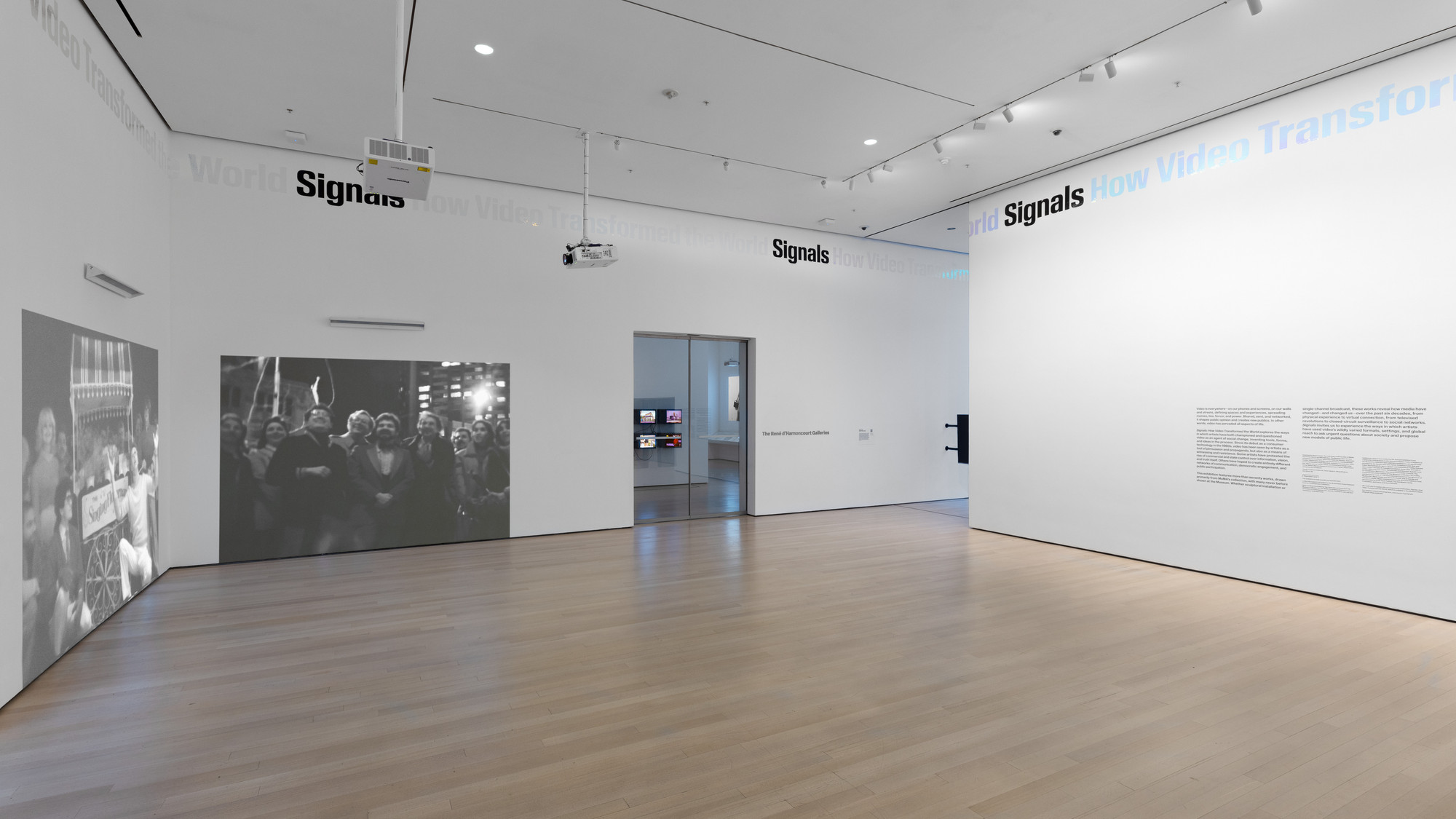 Installation view of the exhibition "Signals: How Video Transformed the ...