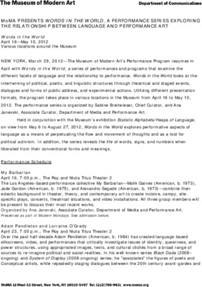 Words in the World | MoMA