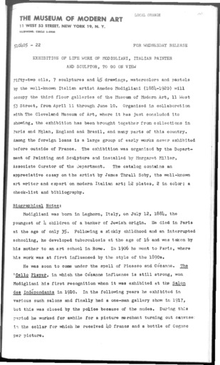 Modigliani | MoMA