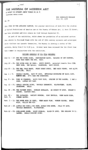 UPA: Form in the Animated Cartoon | MoMA