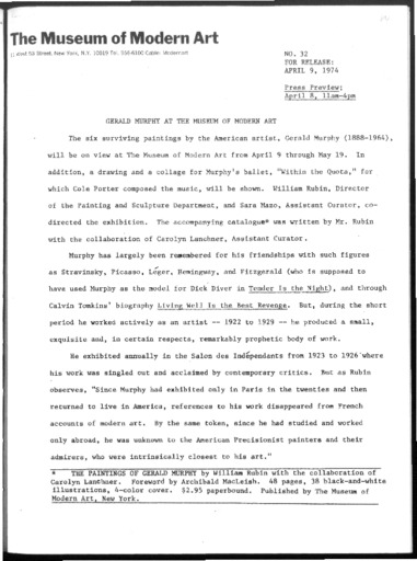 The Paintings of Gerald Murphy | MoMA