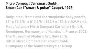 MoMA.org | Interactives | Exhibitions | 2002 | AutoBodies - Smartcar
