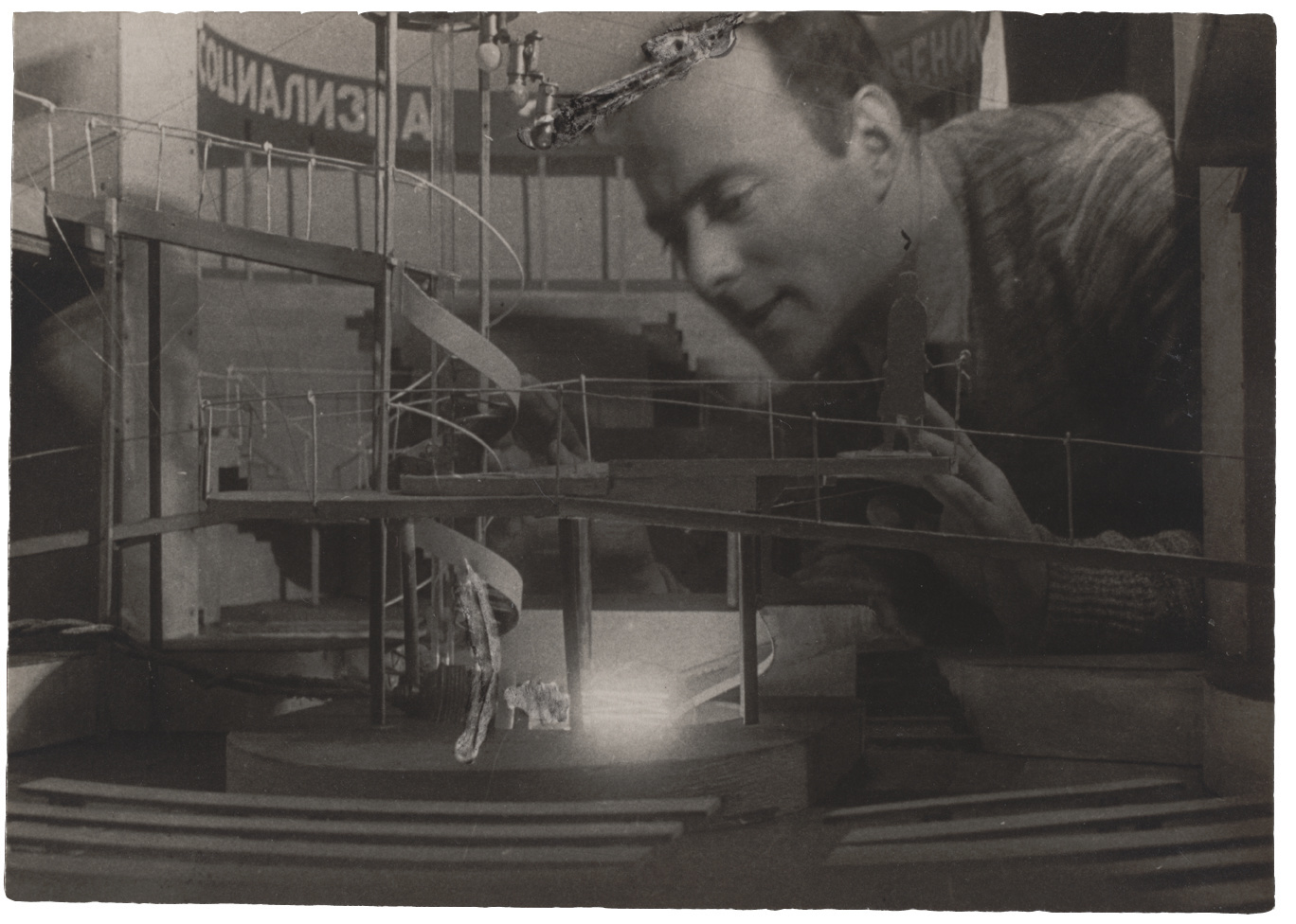 Untitled (El Lissitzky Working on a Stage Design of Sergei Tretyakov's Play "I Want a Baby" in ...