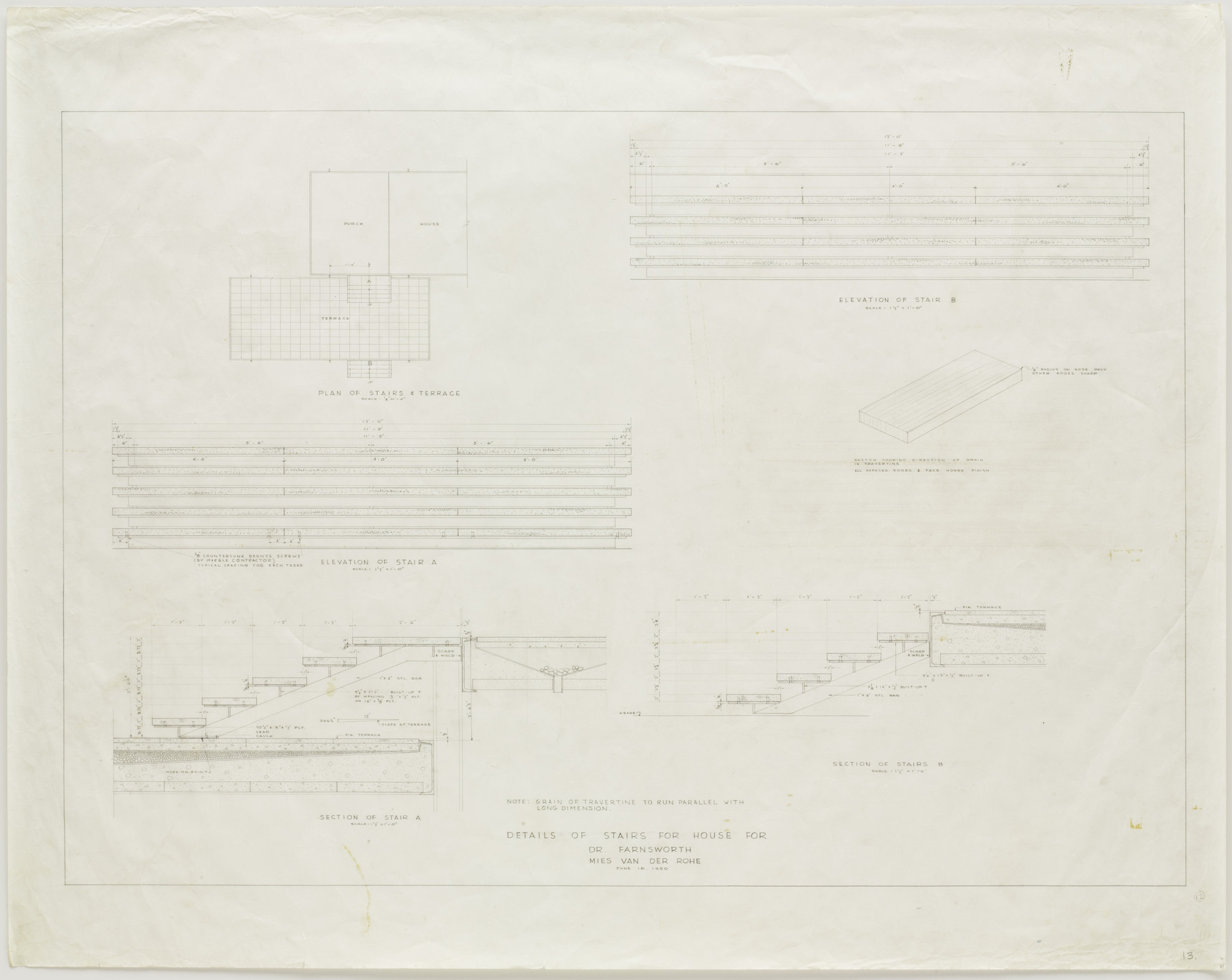 Farnsworth House Plans Sections Elevations