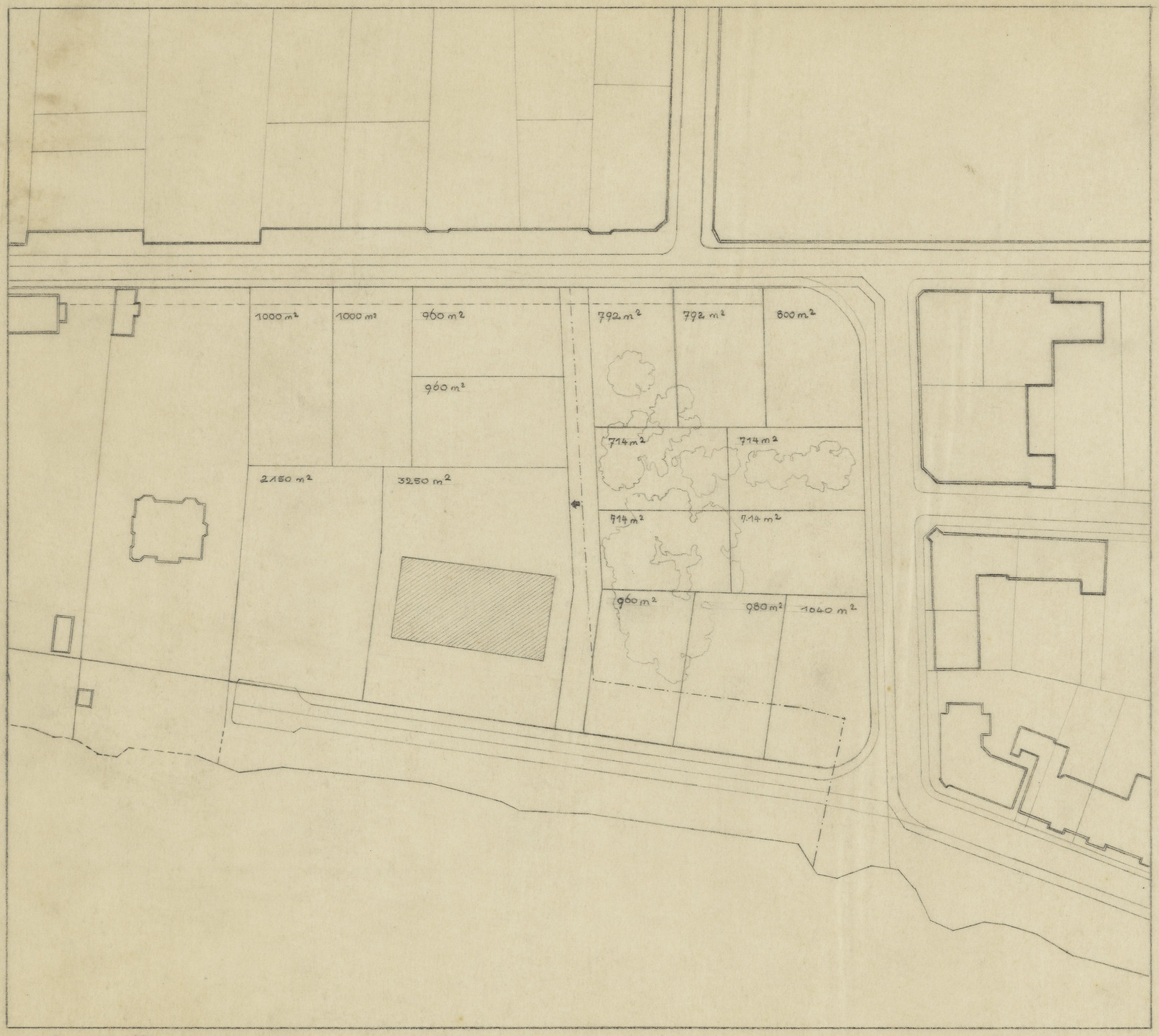 Ludwig Mies van der Rohe. Hubbe House Project, Magdeburg, Germany, Site ...