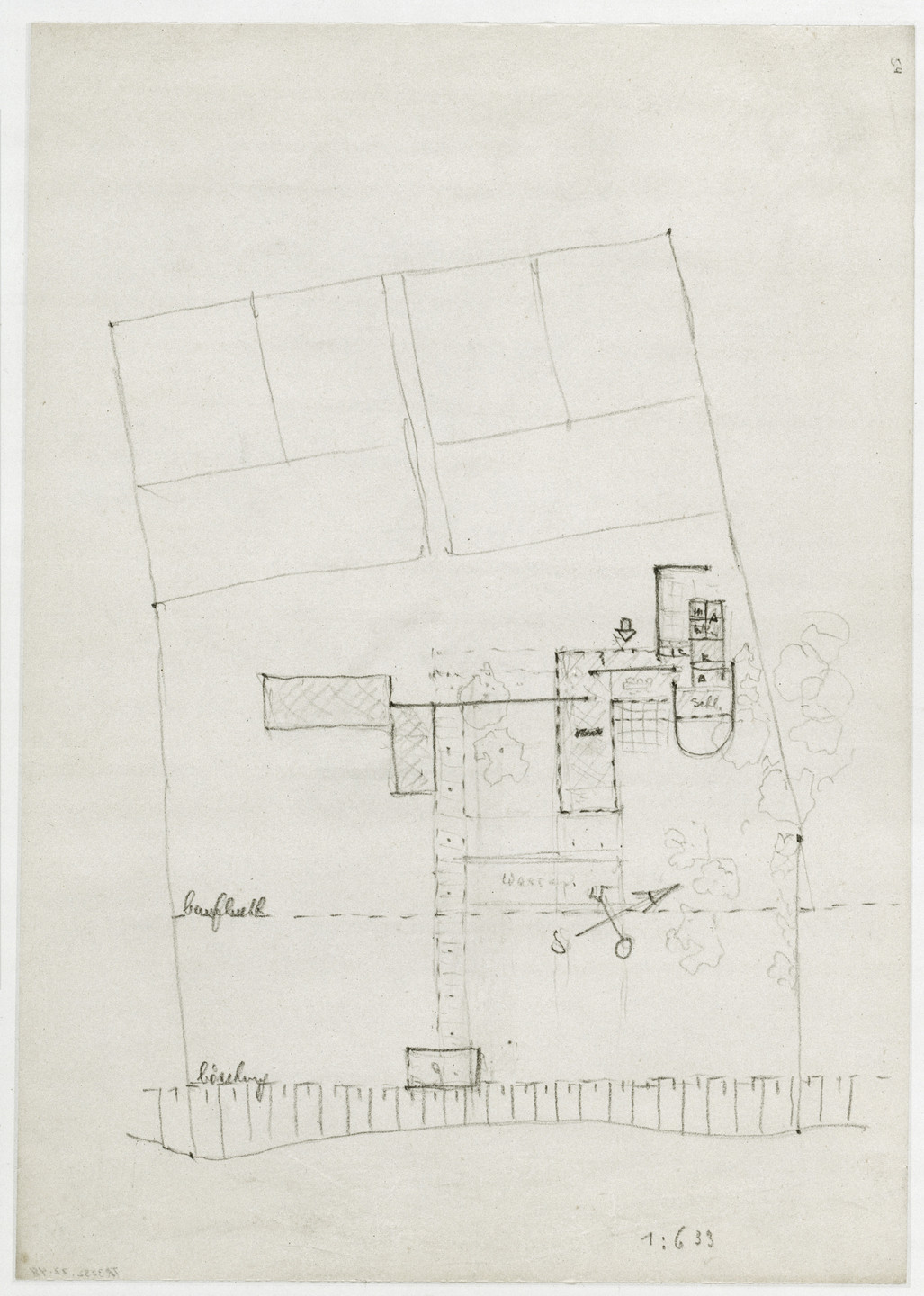 Ludwig Mies van der Rohe. Hubbe House Project, Magdeburg, Germany (Plot ...