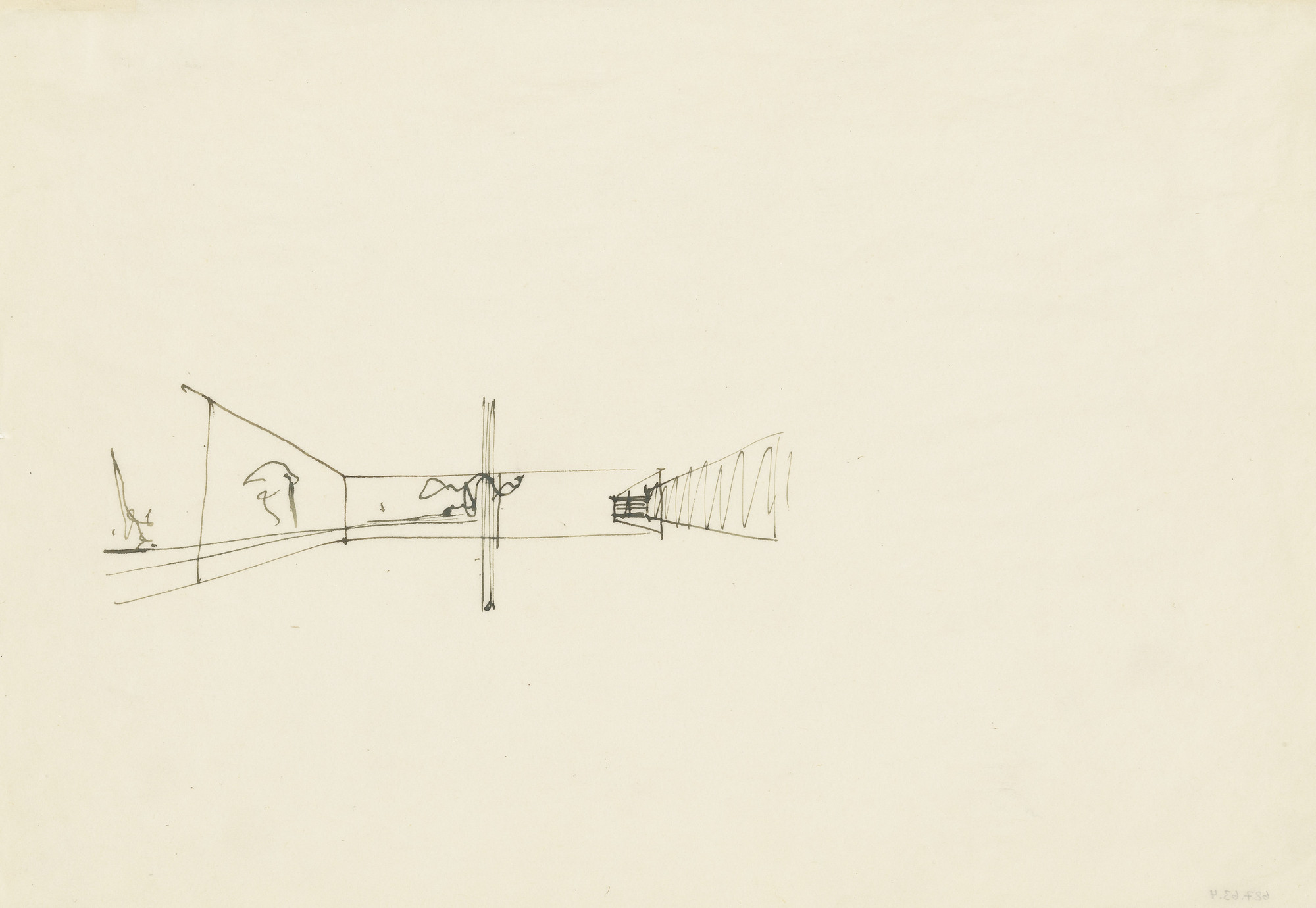 Ludwig Mies van der Rohe. Courthouse Interior: Perspective Sketch. 1926 ...