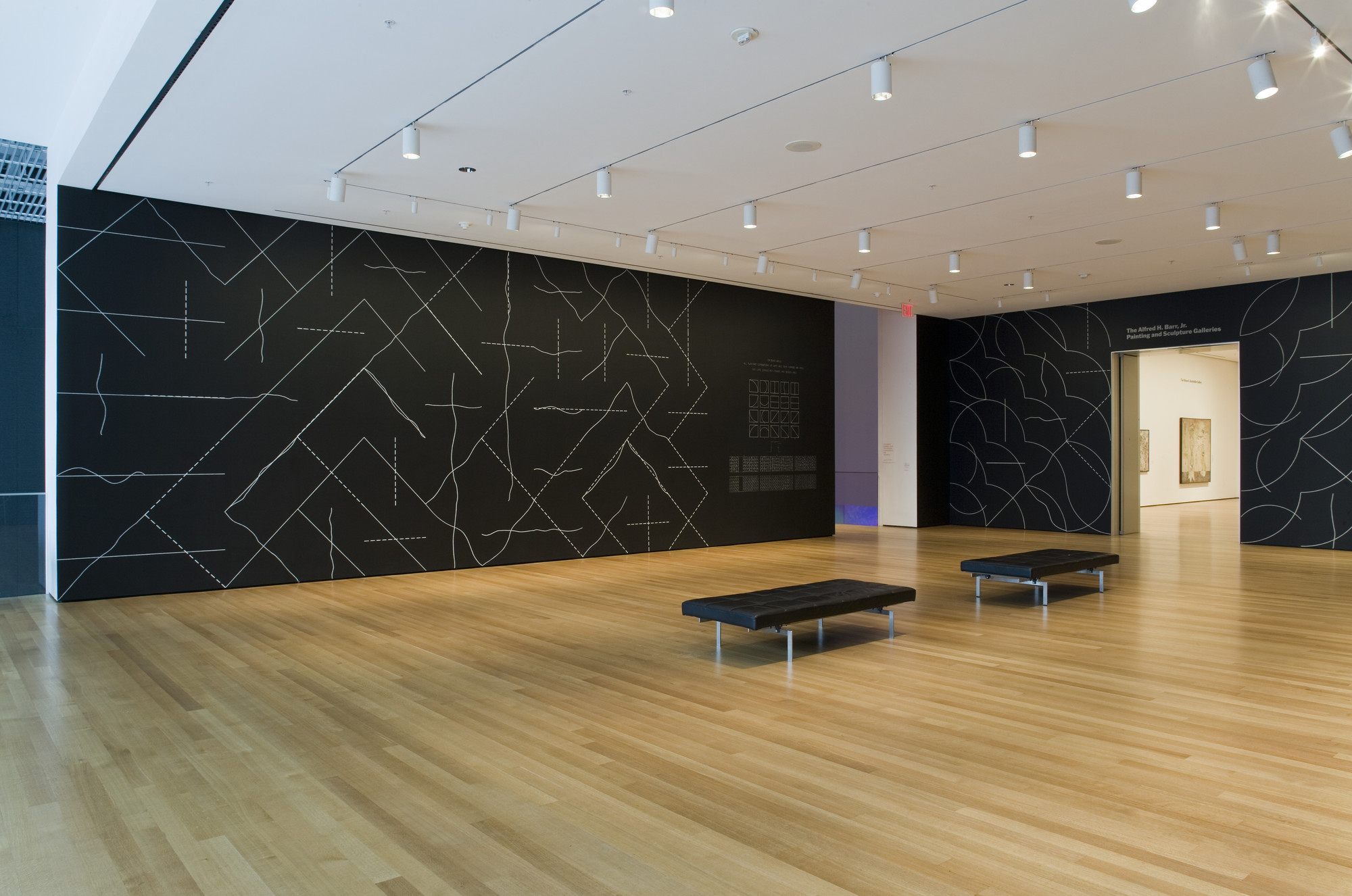 Sol LeWitt. Wall Drawing #260, On Black Walls, All Two-Part Combinations of White Arcs from ...