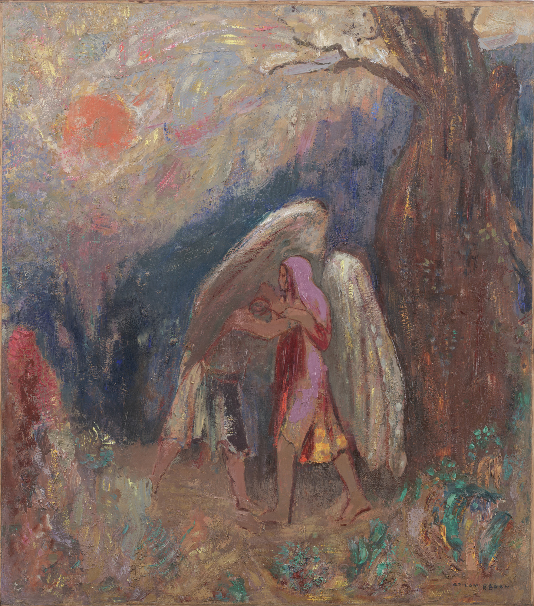 Odilon Redon. Jacob and the Angel. c. 1907 | MoMA