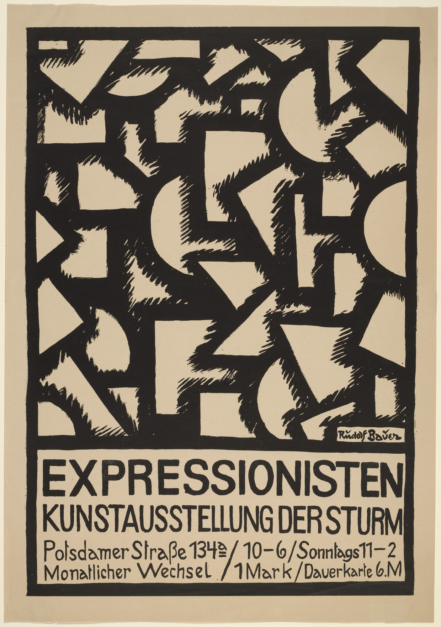 Rudolph Bauer. Poster for Expressionists' Art Exhibition at Der Sturm ...