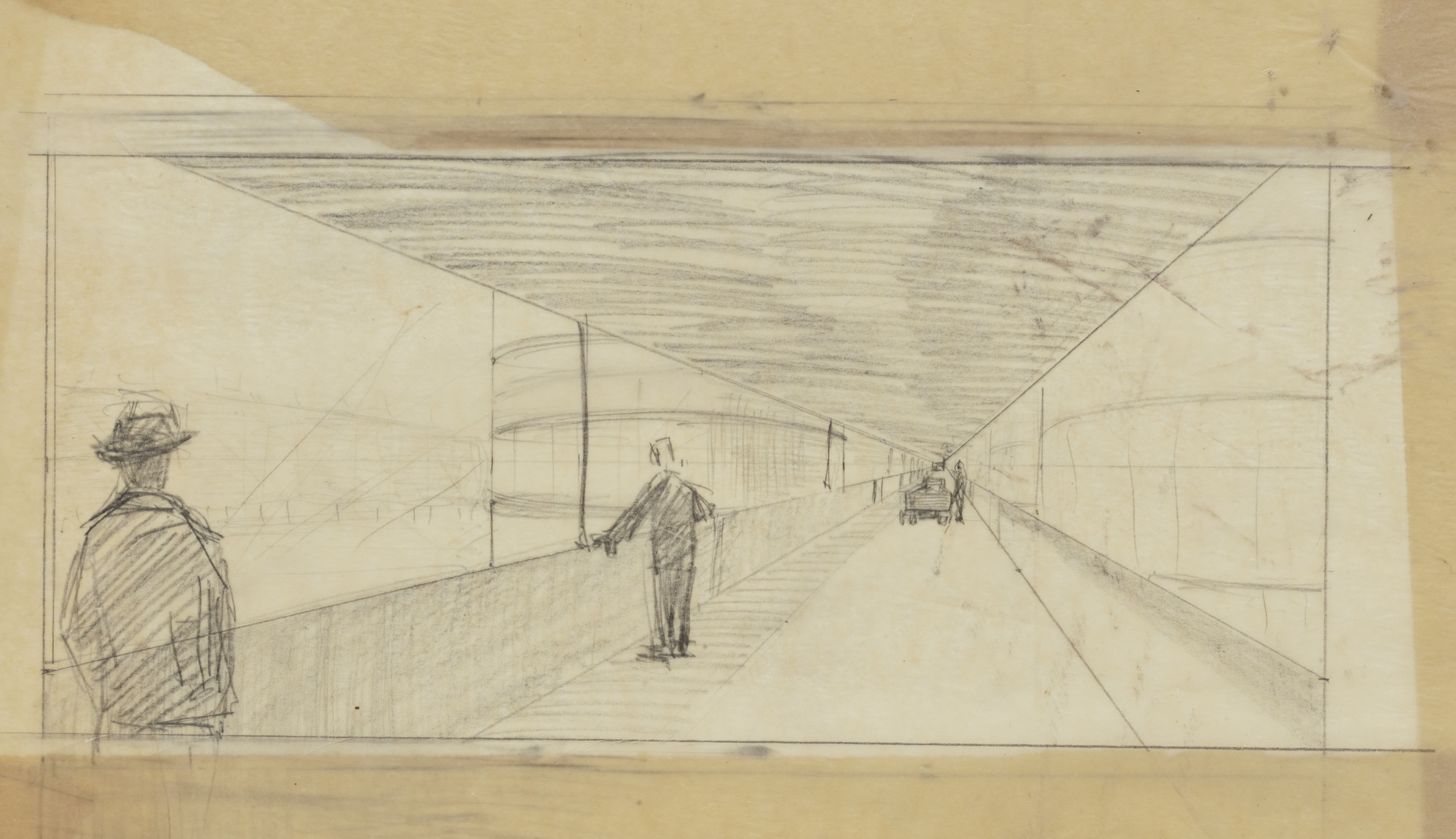 Bodo Rasch, Heinz Rasch. Suspension Houses Project (Perspective). 1927 ...