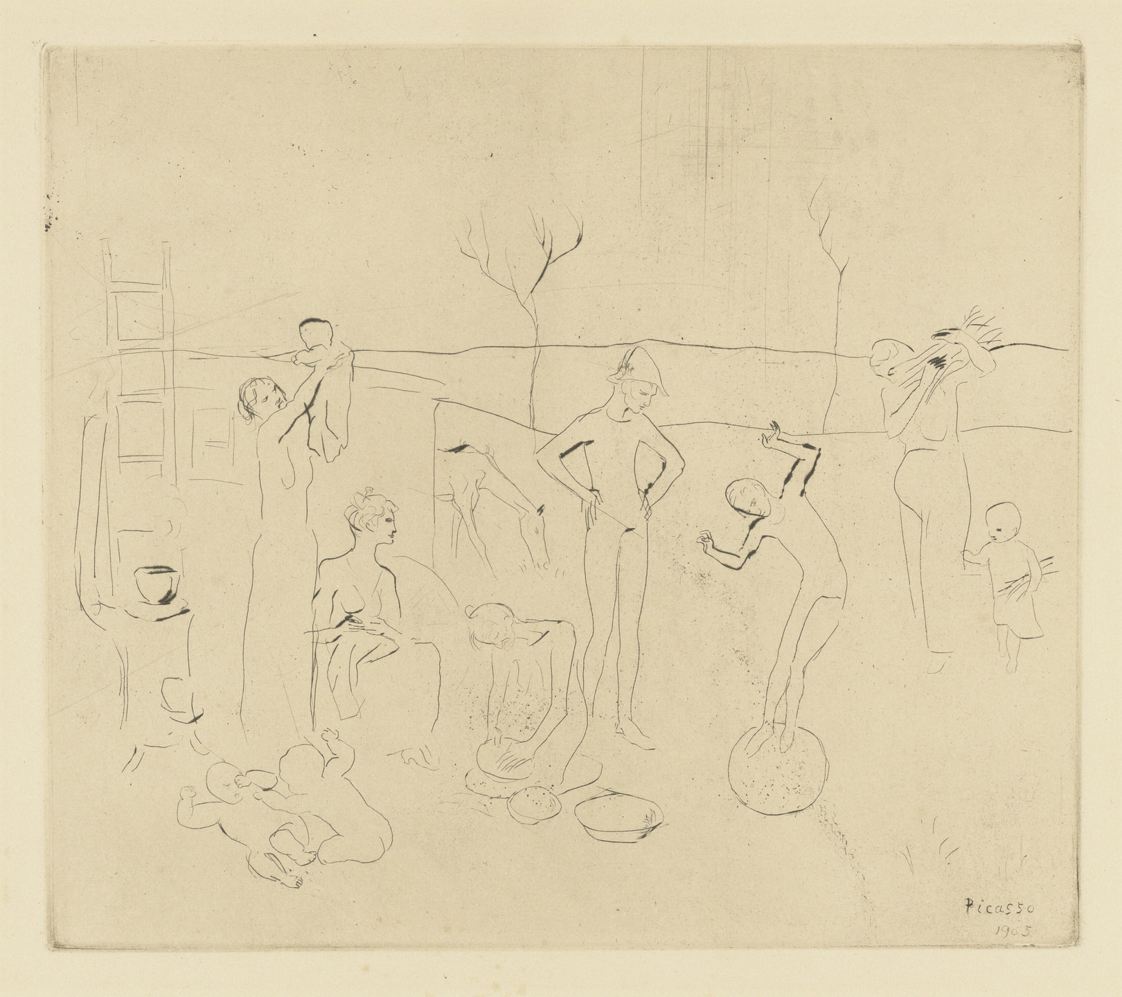 Pablo Picasso. The Acrobats (Les Saltimbanques) from the Saltimbanques ...