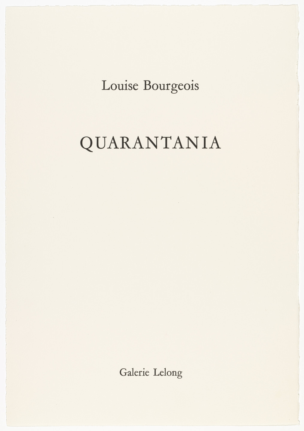 Louise Bourgeois. Quarantania. 1990 | MoMA