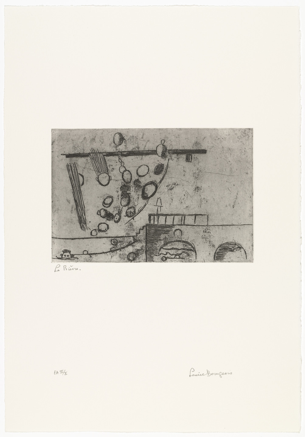 Louise Bourgeois. La Maison d'Arcueil, plate 4 of 9, from the portfolio ...