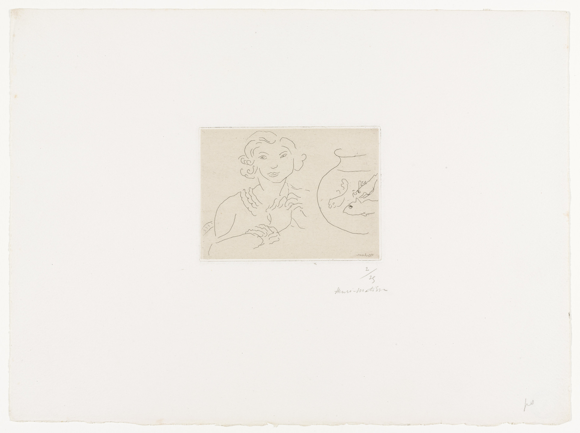 Henri Matisse. Young Woman, Hands Crossed Beside a Fish Bowl (Jeune ...