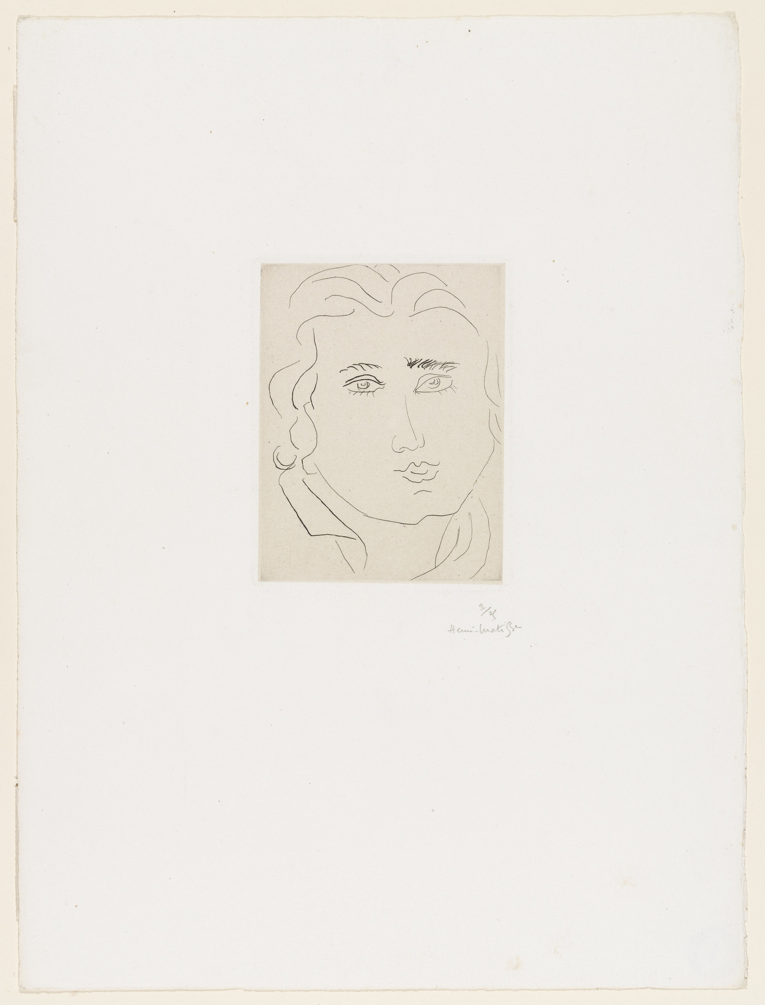 Henri Matisse. Head of a Girl with Rectangular Eyebrows (Tête de jeune ...