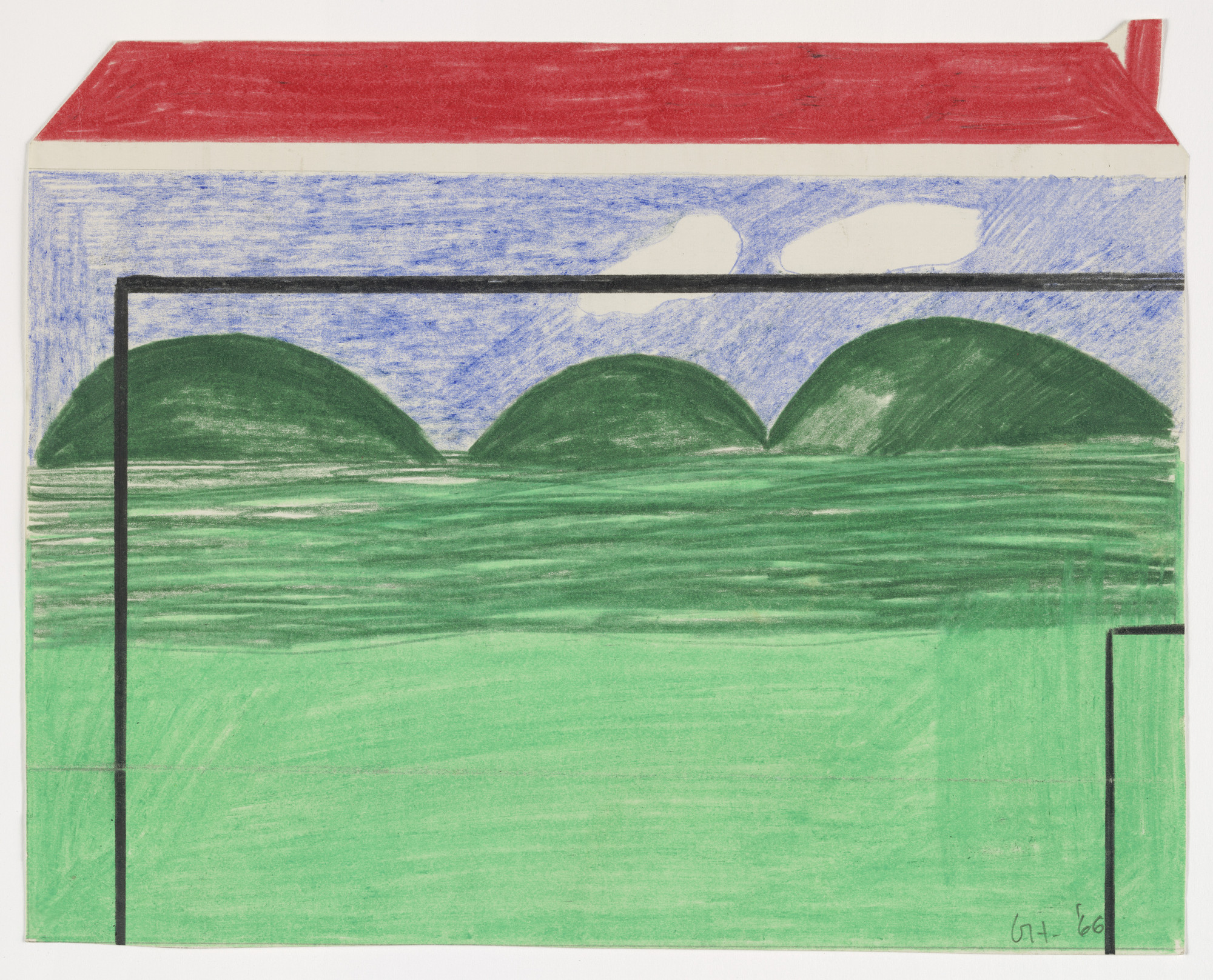 David Hockney. House, design for Ubu Roi. (1966) | MoMA