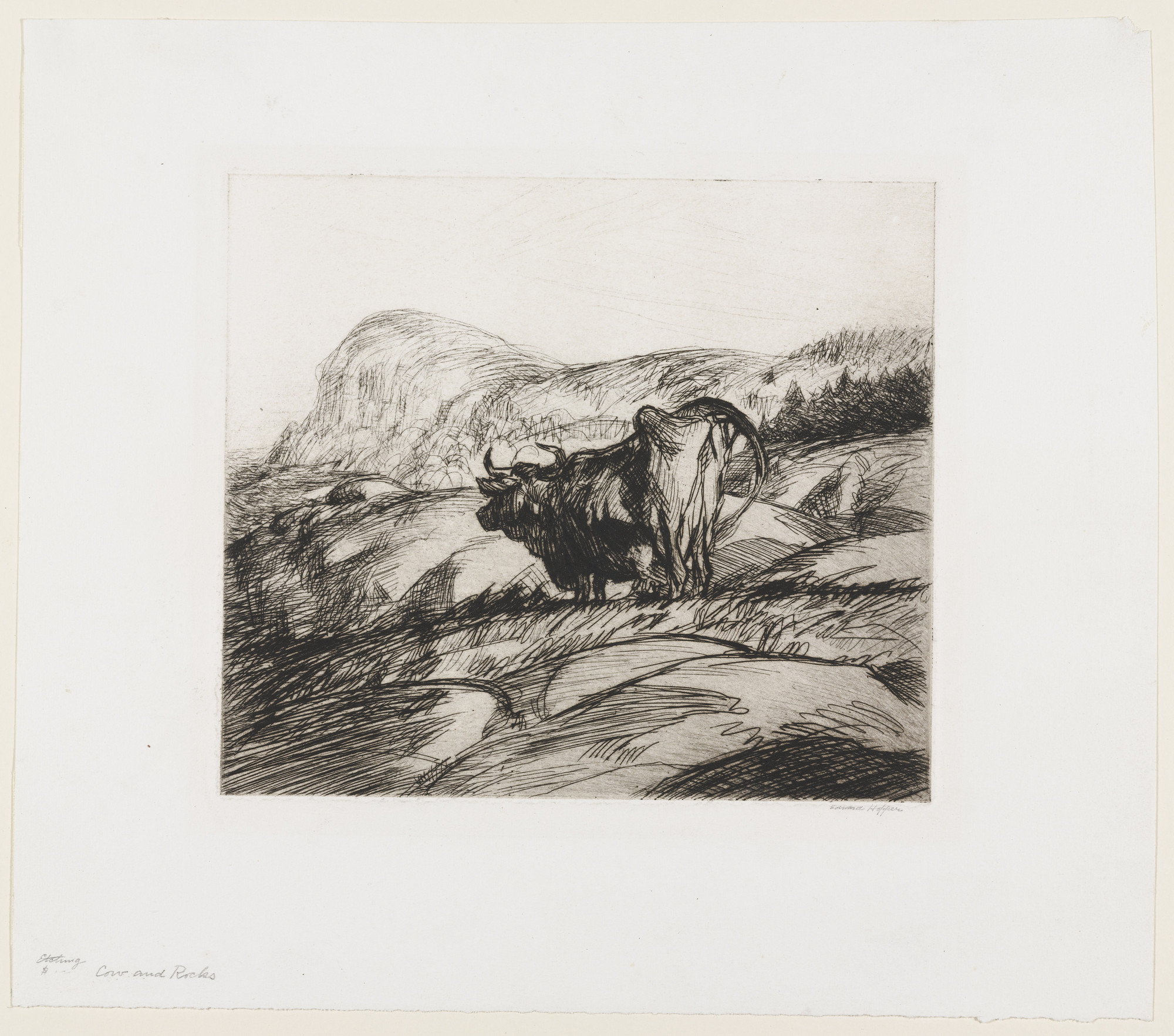 Edward Hopper. Cow and Rocks. 1920 | MoMA