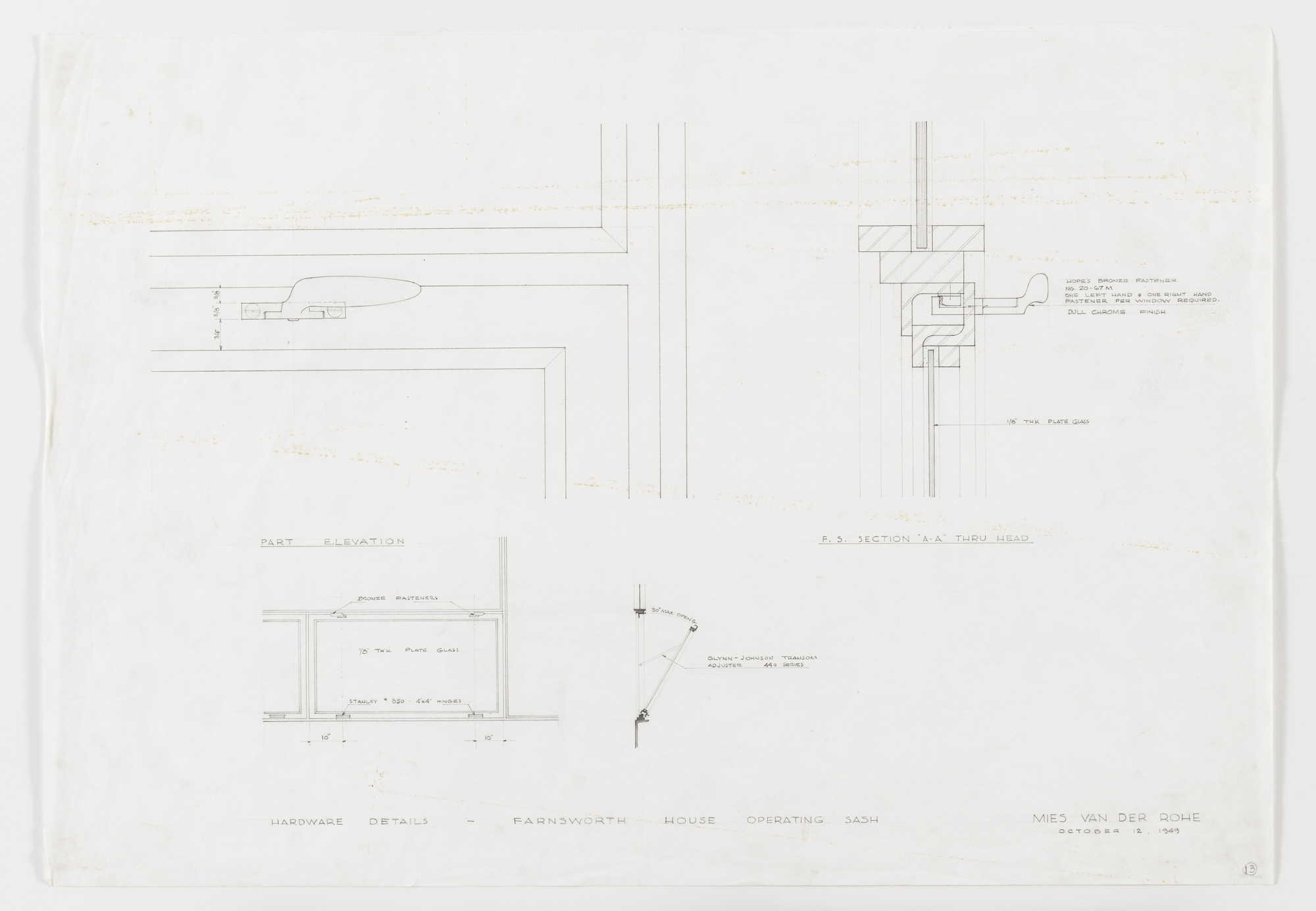 Ludwig Mies van der Rohe. Farnsworth House, Plano, Illinois (Hardware ...