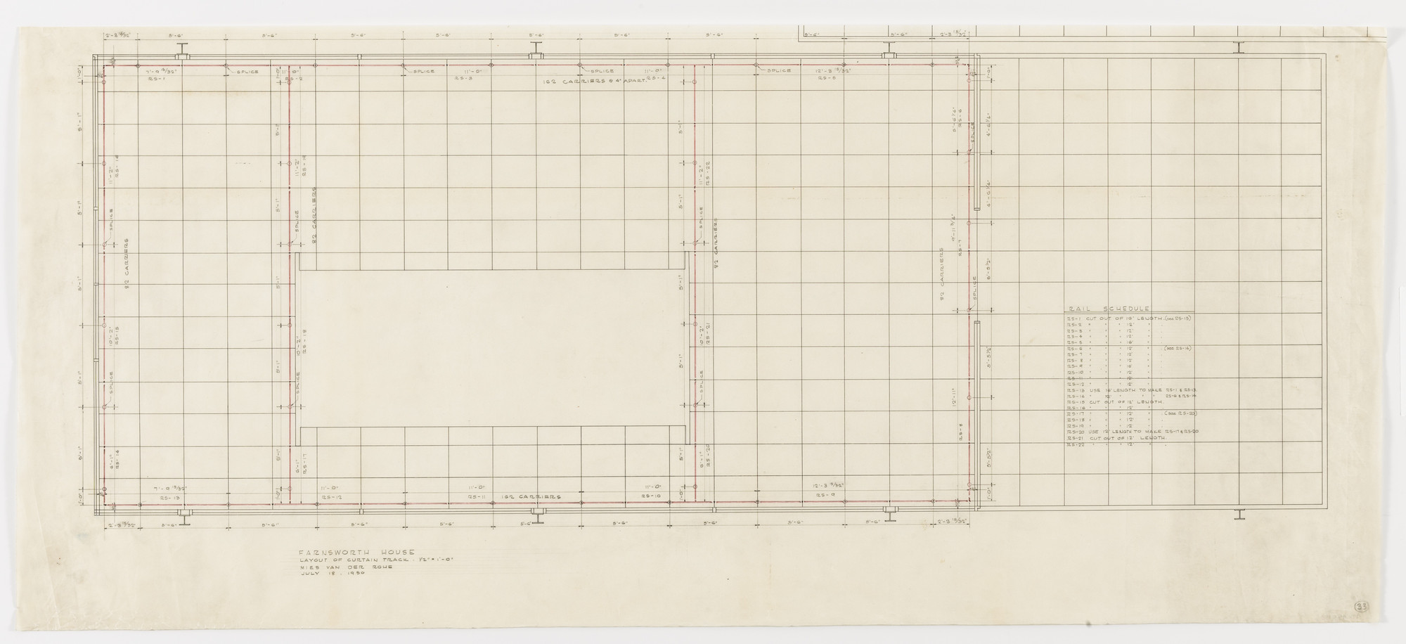 Ludwig Mies van der Rohe. Farnsworth House, Plano, Illinois (Layout of ...