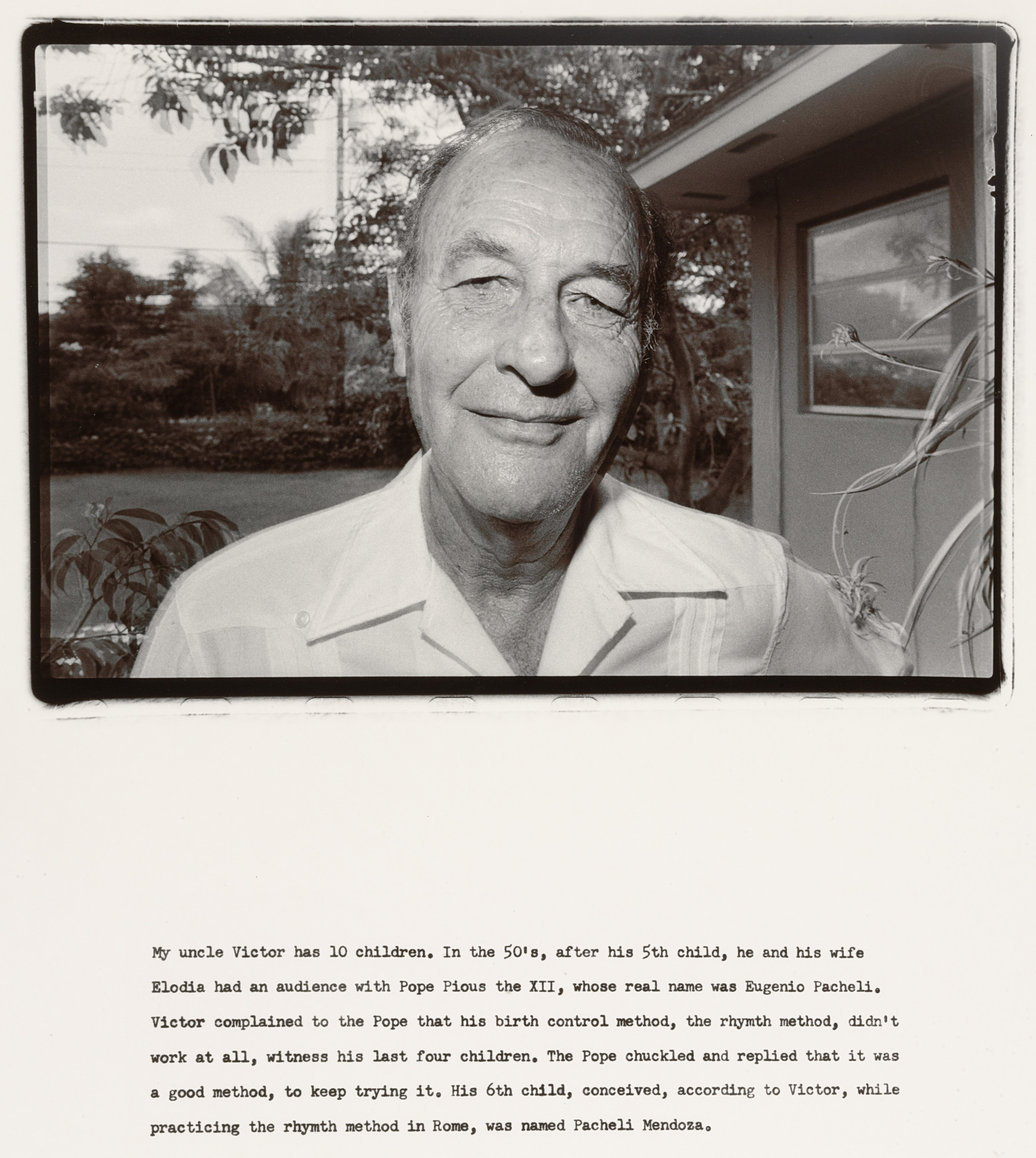 Antonio Mendoza. My Uncle Victor has ten children. 1983 | MoMA