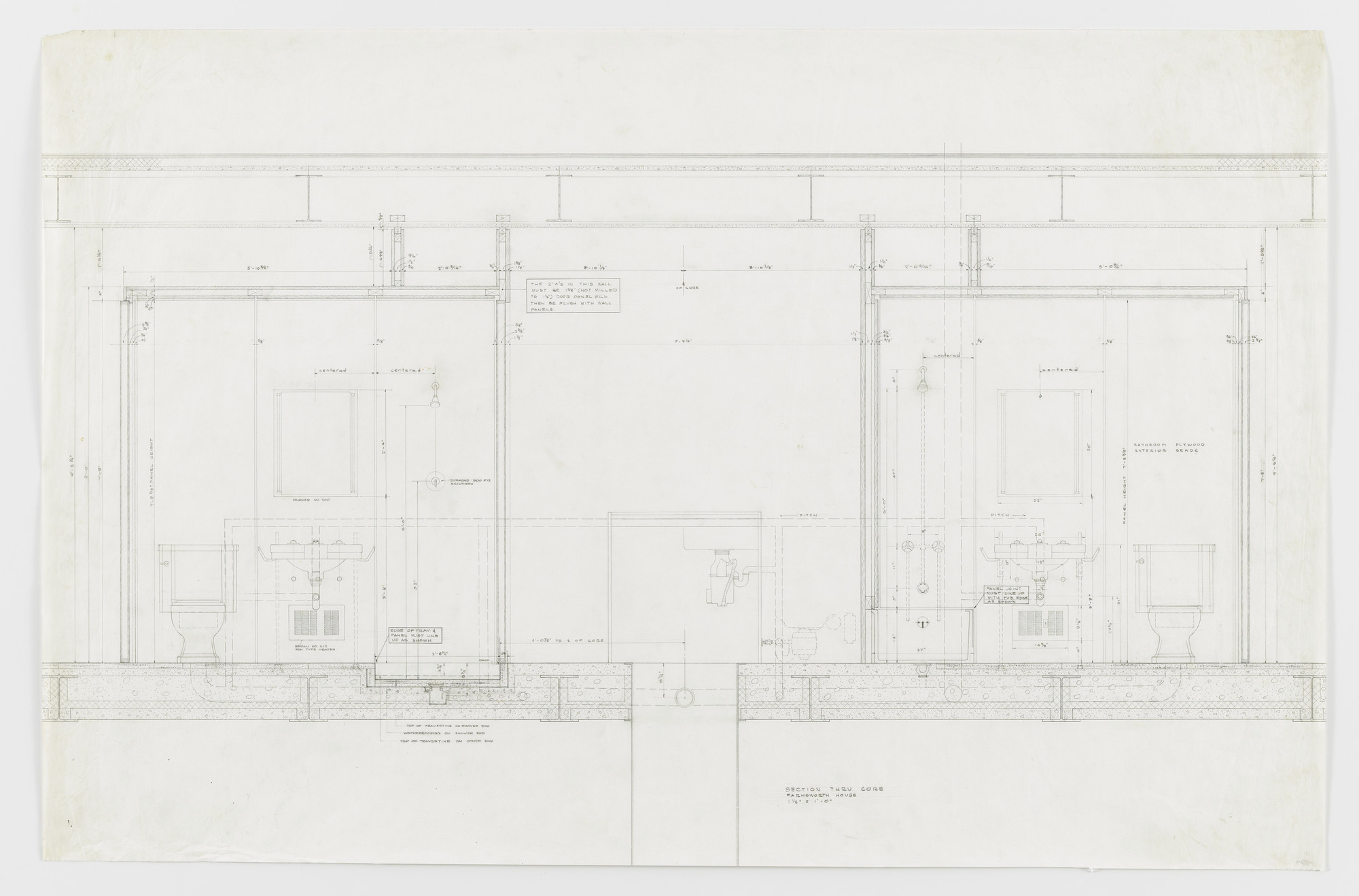 Ludwig Mies van der Rohe. Farnsworth House, Plano, Illinois (Section ...