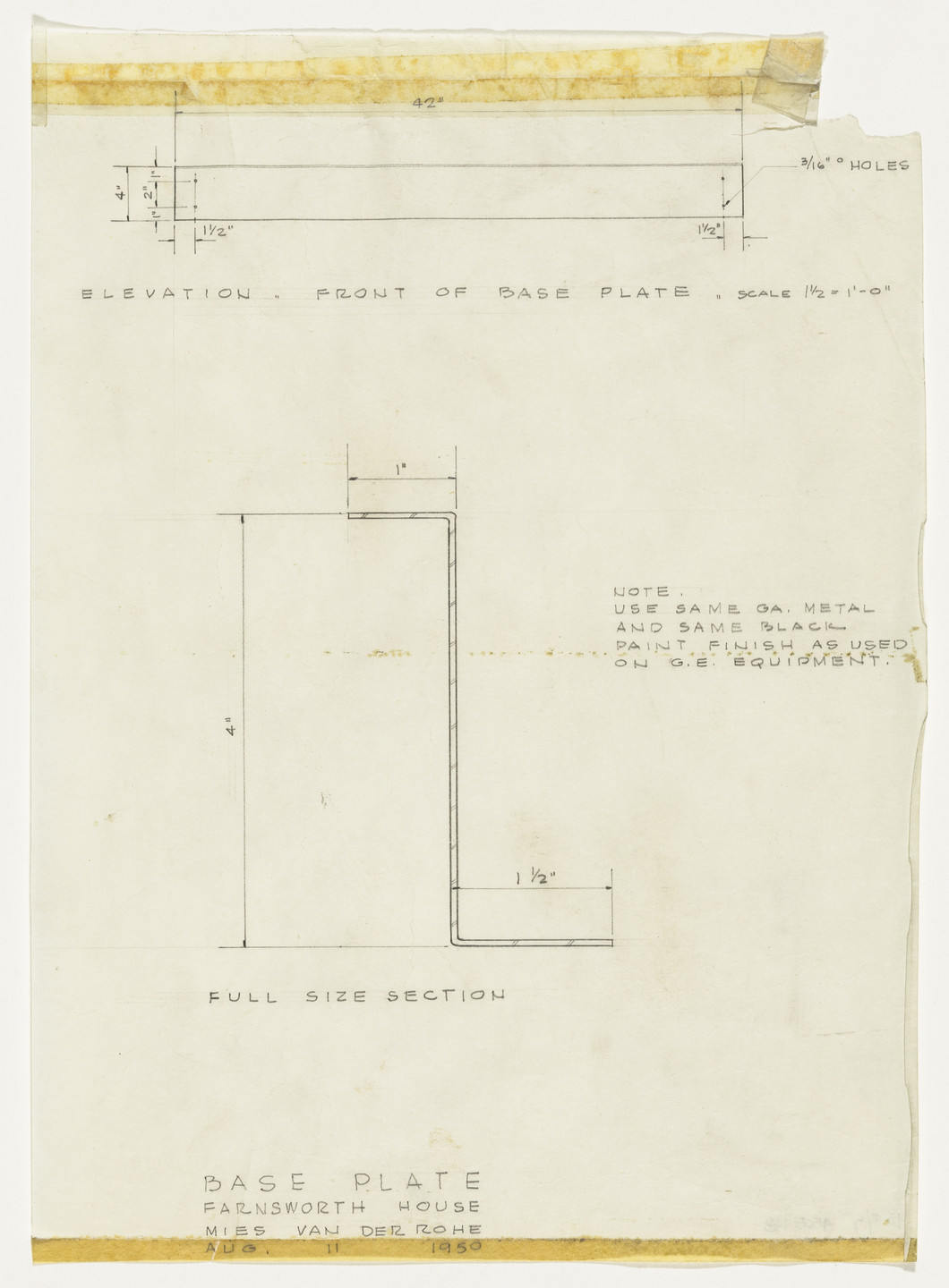 Farnsworth House Plans Sections Elevations