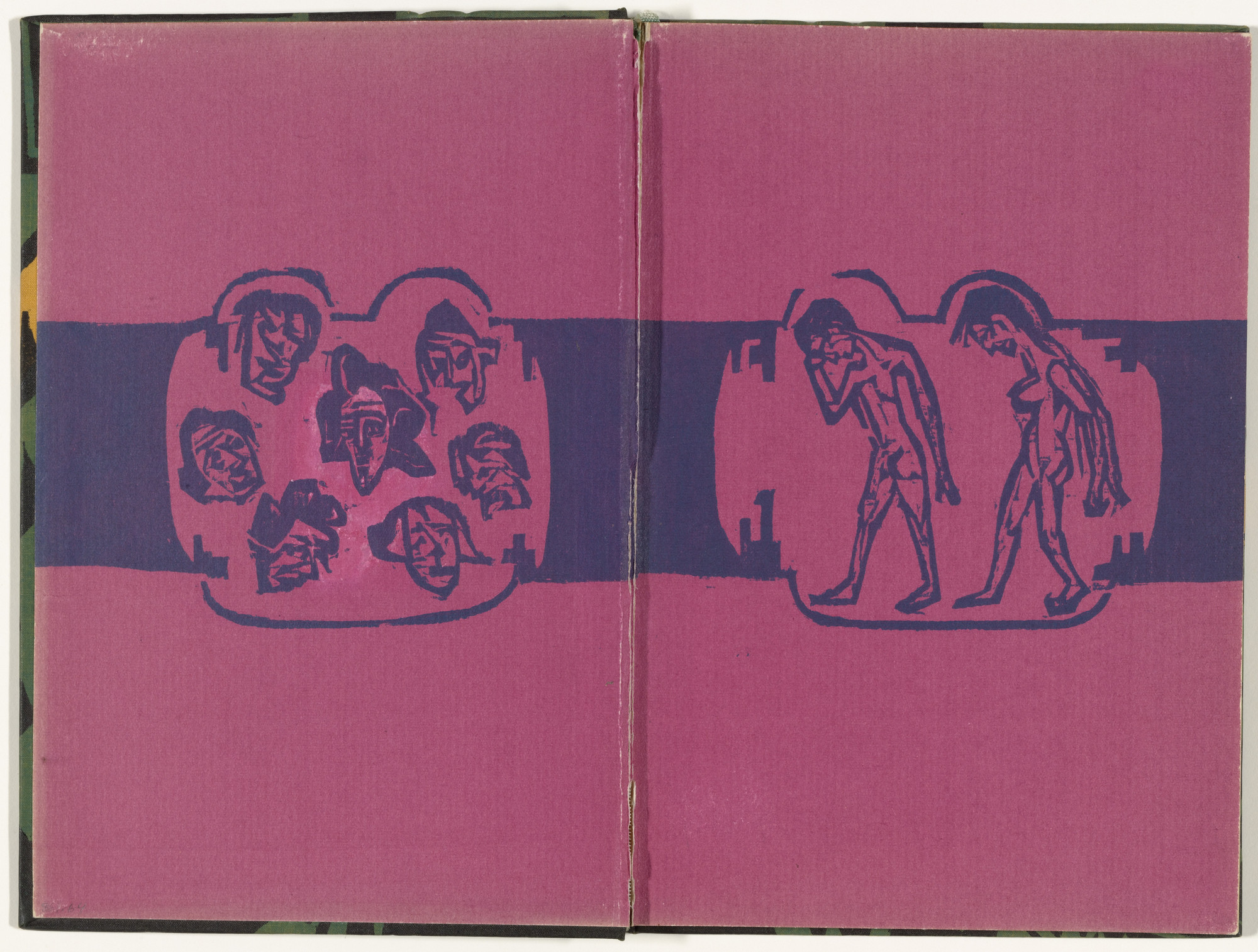 Ernst Ludwig Kirchner. Front endpapers (Vorsatz) from Umbra vitae ...