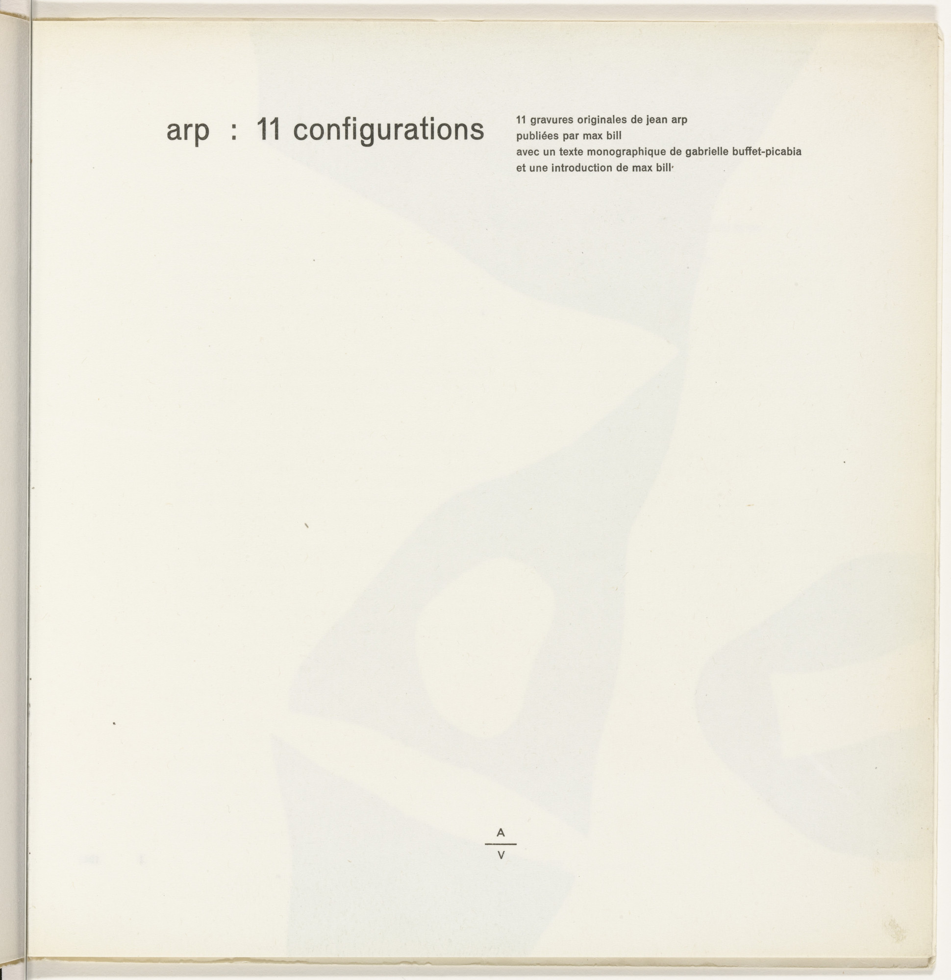 Jean (Hans) Arp. 11 Configurations. 1917–45, published 1945 | MoMA