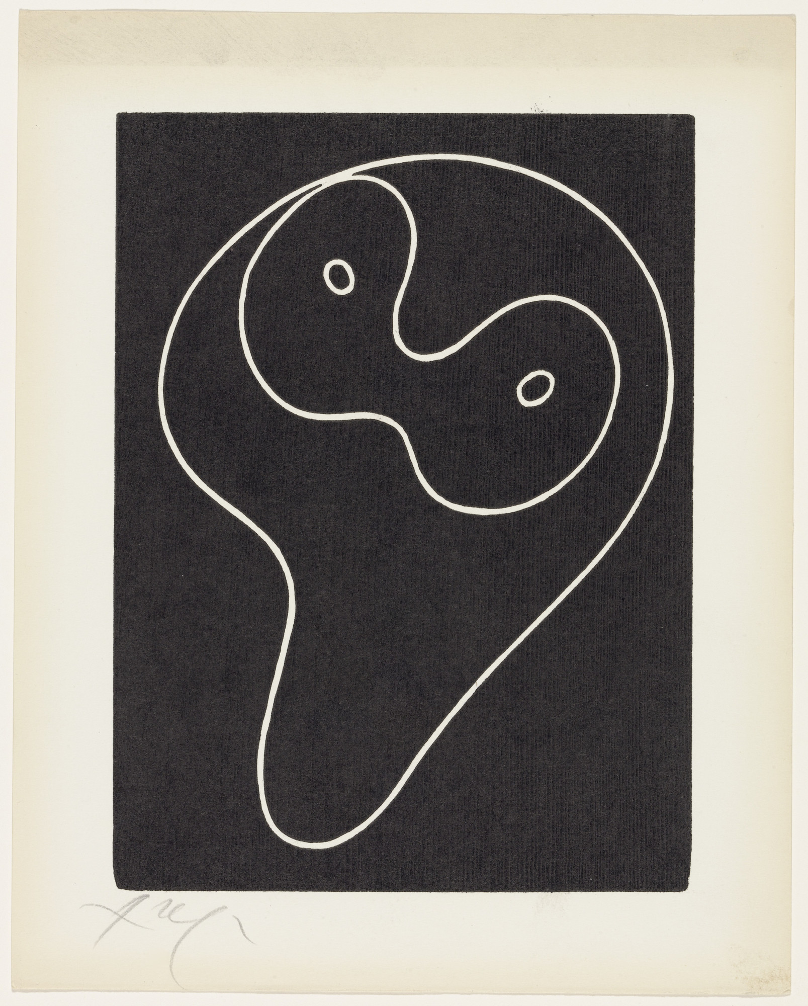 Jean (Hans) Arp. Mussel Face (unbound supplementary woodcut) from Hairy ...